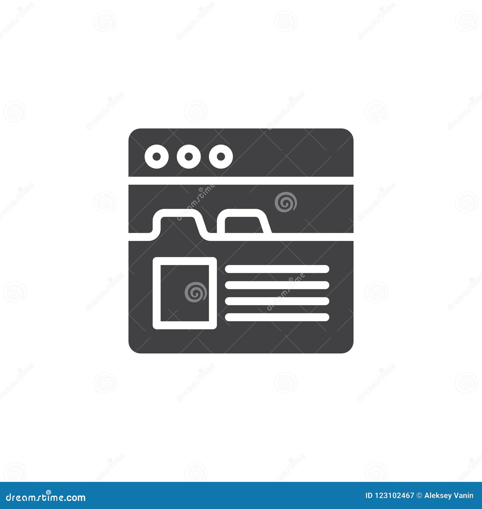 Browser Tabs vector icon stock vector. Illustration of solid - 123102467