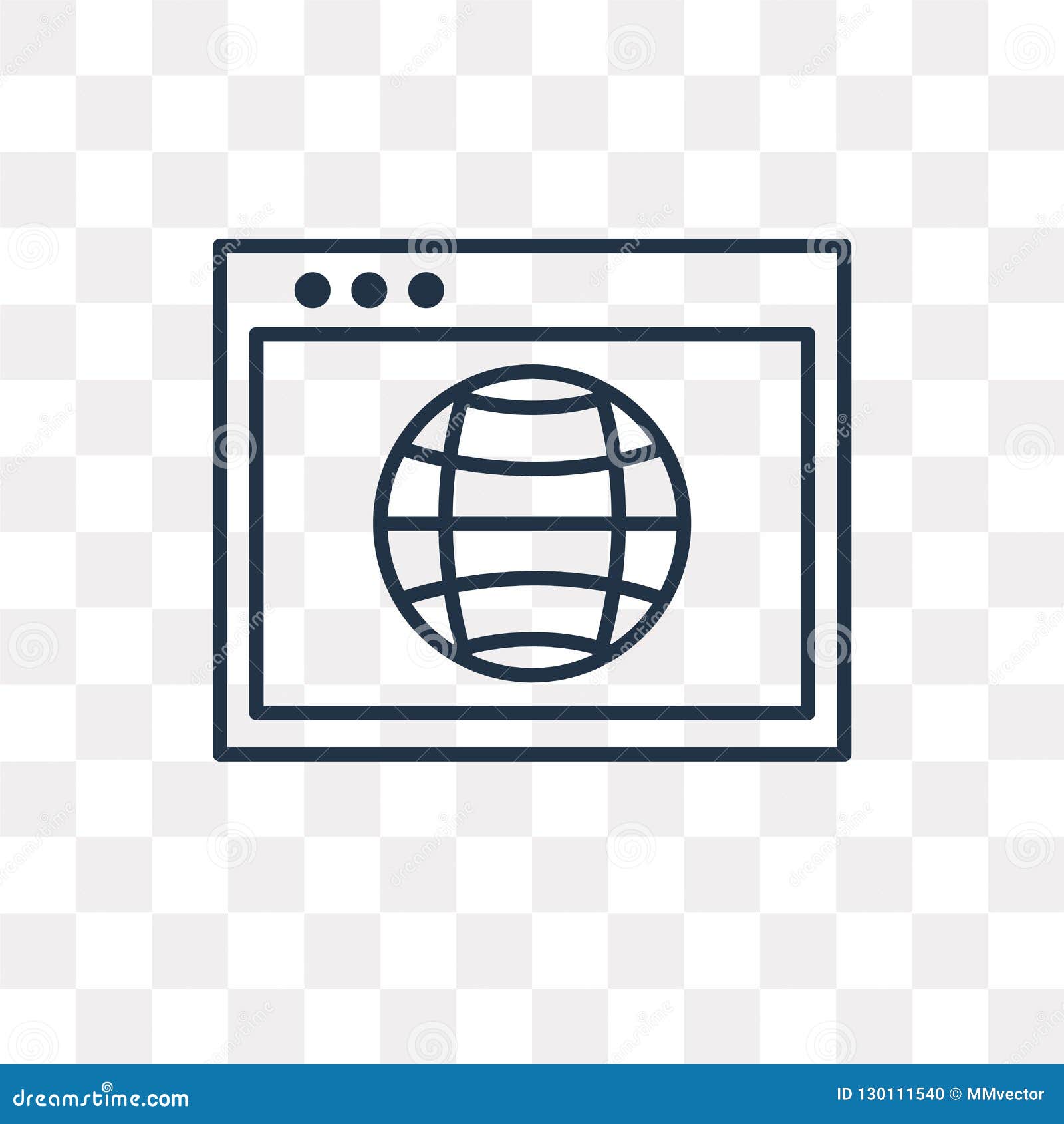 Browser Vector Icon Isolated on Transparent Background, Linear B Stock ...