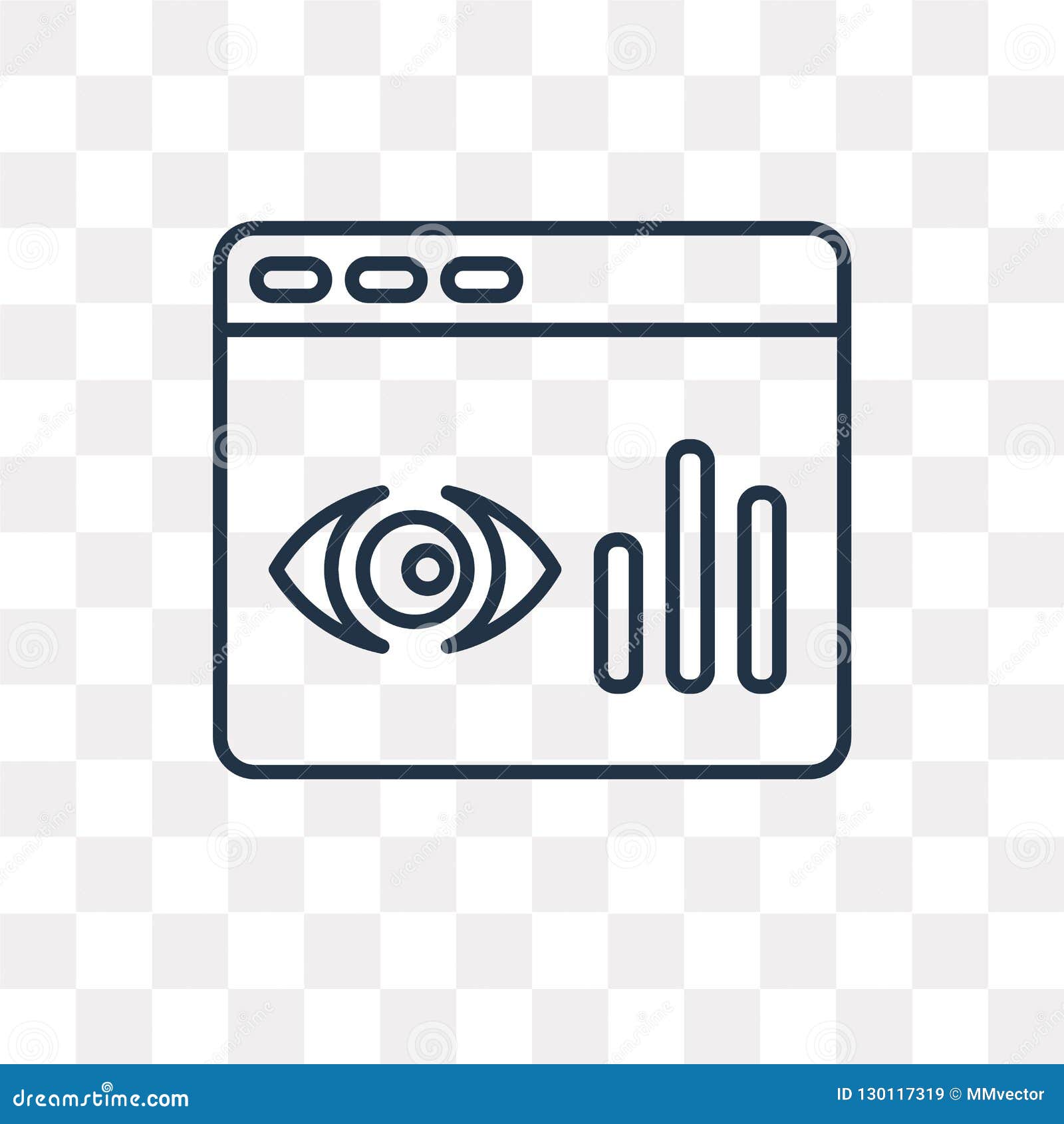 Browser Vector Icon Isolated on Transparent Background, Linear B Stock ...