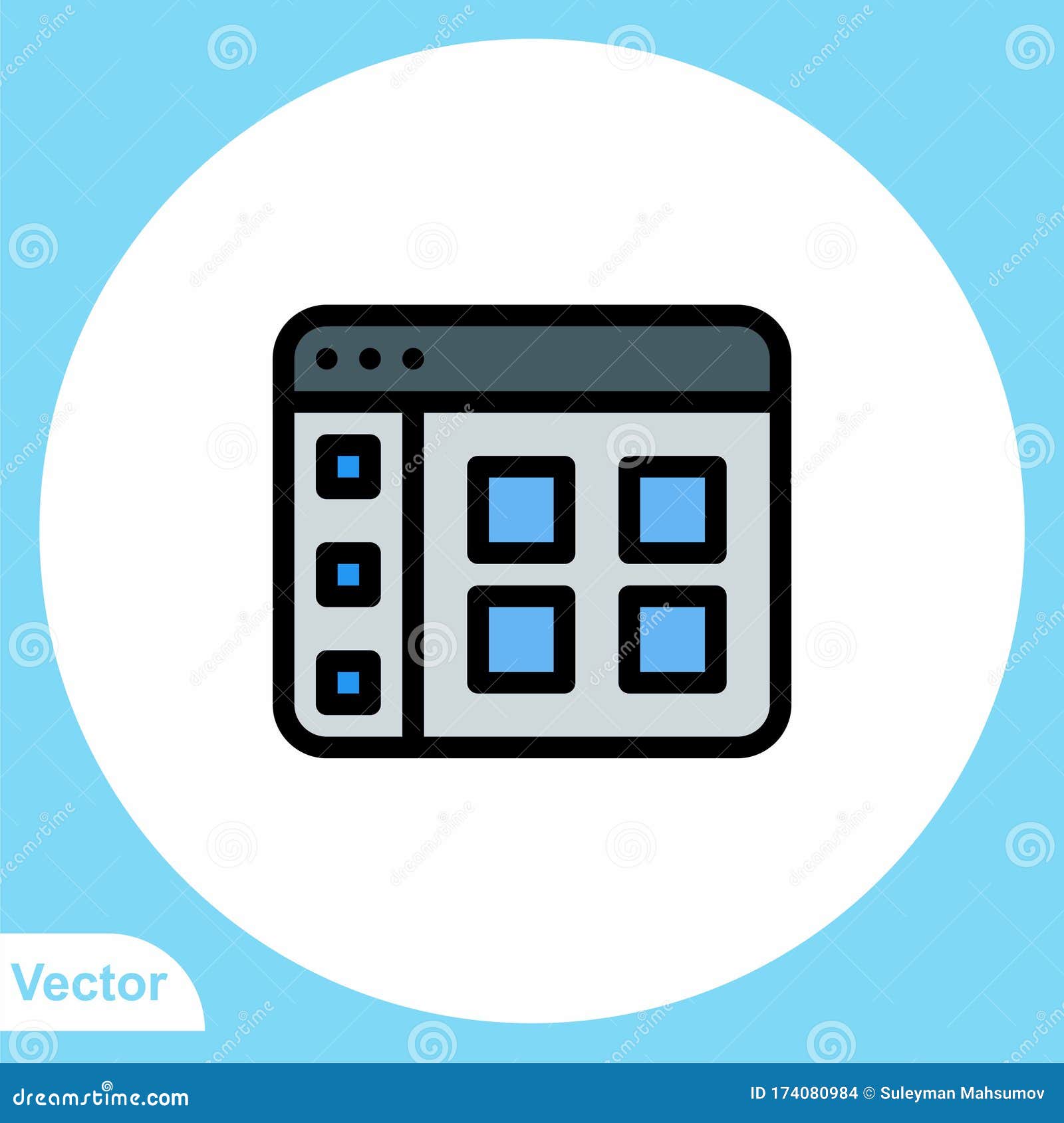 Browser Vector Icon Sign Symbol Stock Vector - Illustration of graphic ...