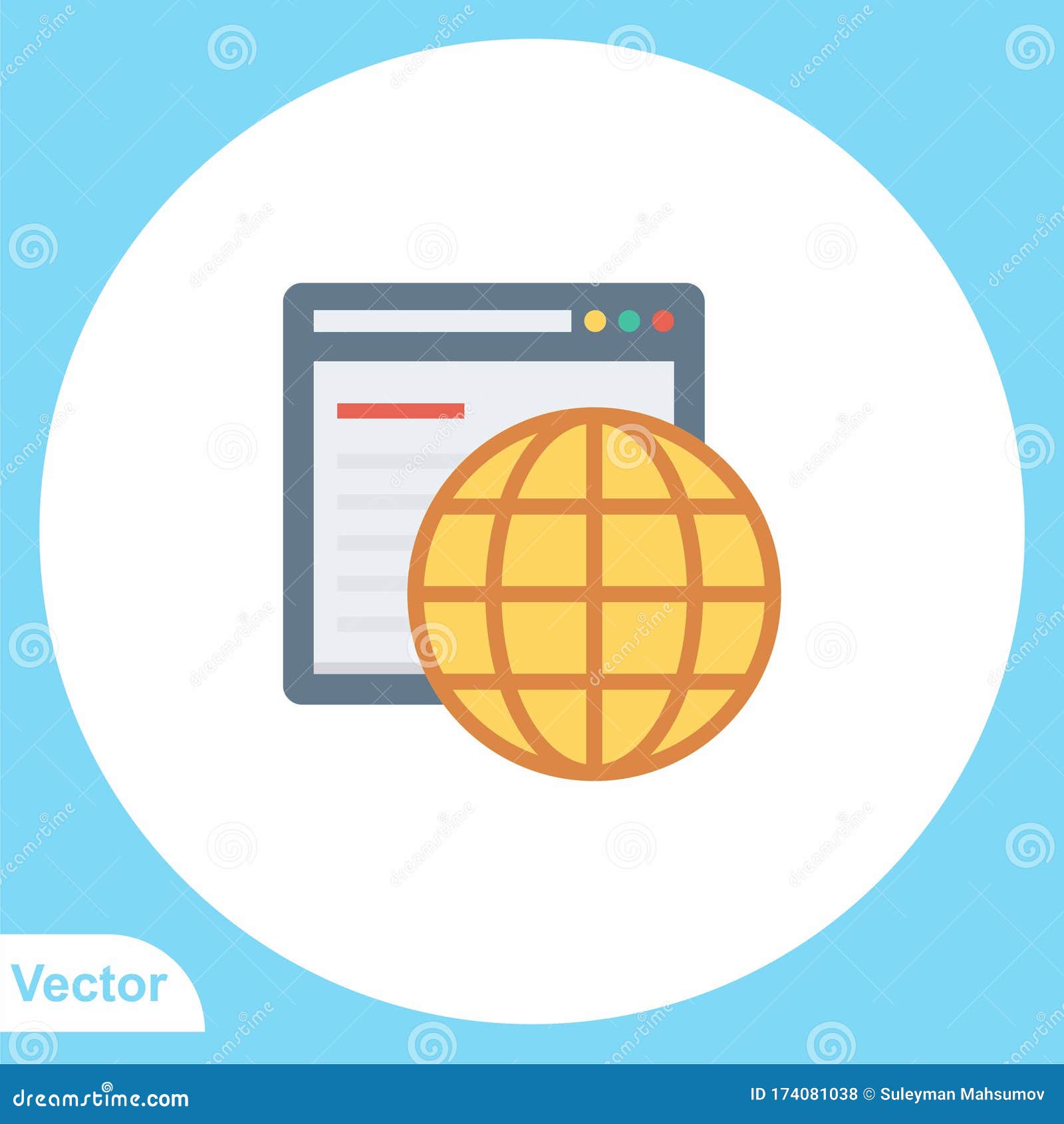 Browser Vector Icon Sign Symbol Stock Vector - Illustration of mobile ...