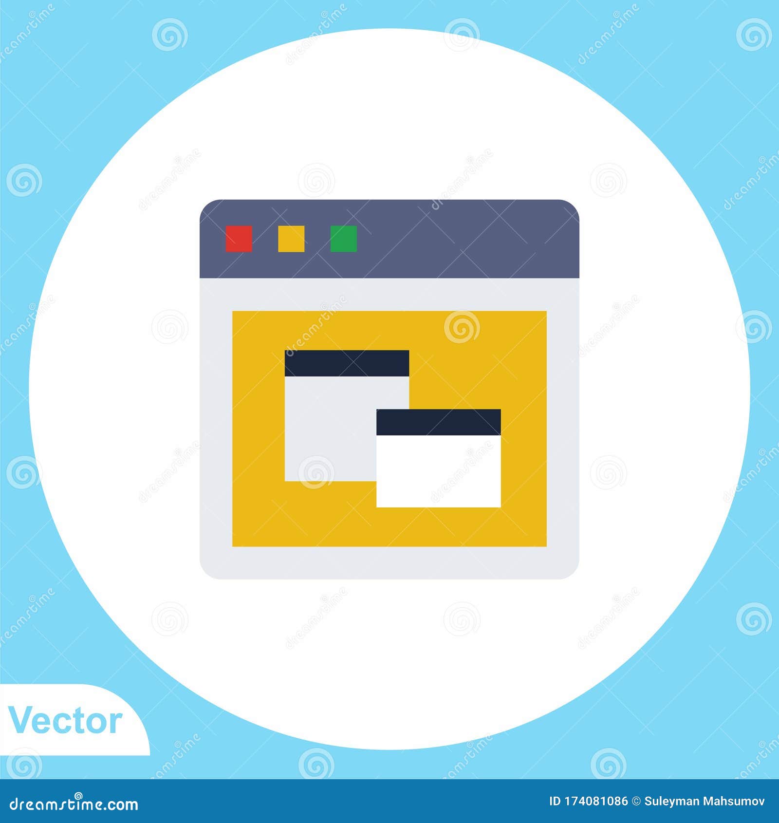 Browser Vector Icon Sign Symbol Stock Vector - Illustration of flat ...