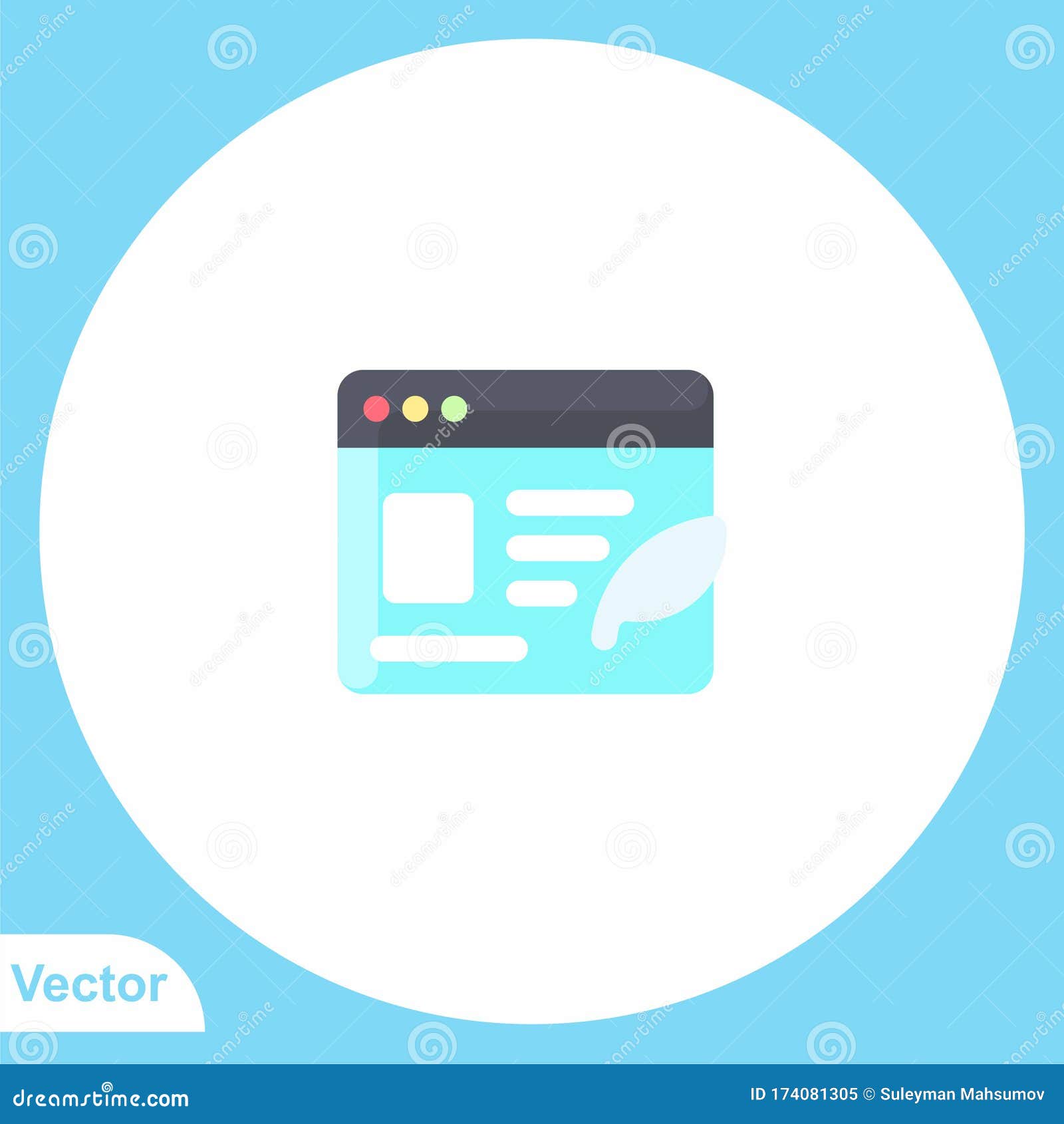 Browser Vector Icon Sign Symbol Stock Vector - Illustration of ...
