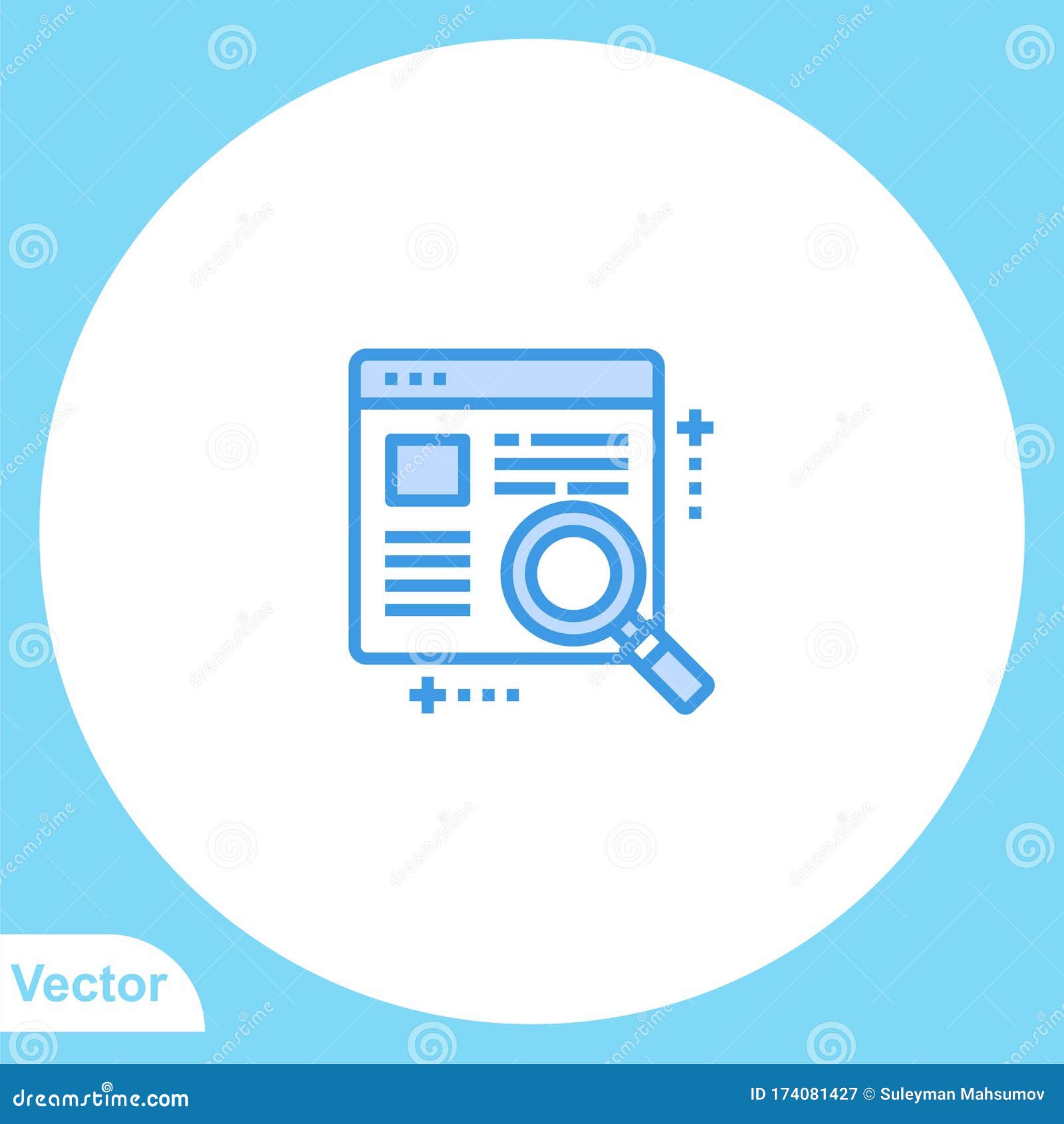 Browser Vector Icon Sign Symbol Stock Vector - Illustration of monitor ...