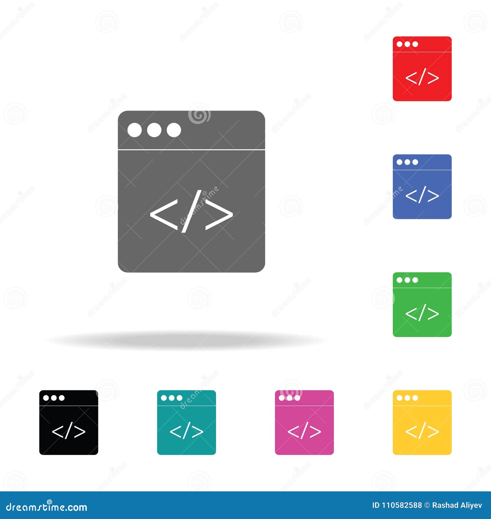 Browser Web Icon. Elements in Multi Colored Icons for Mobile Concept ...