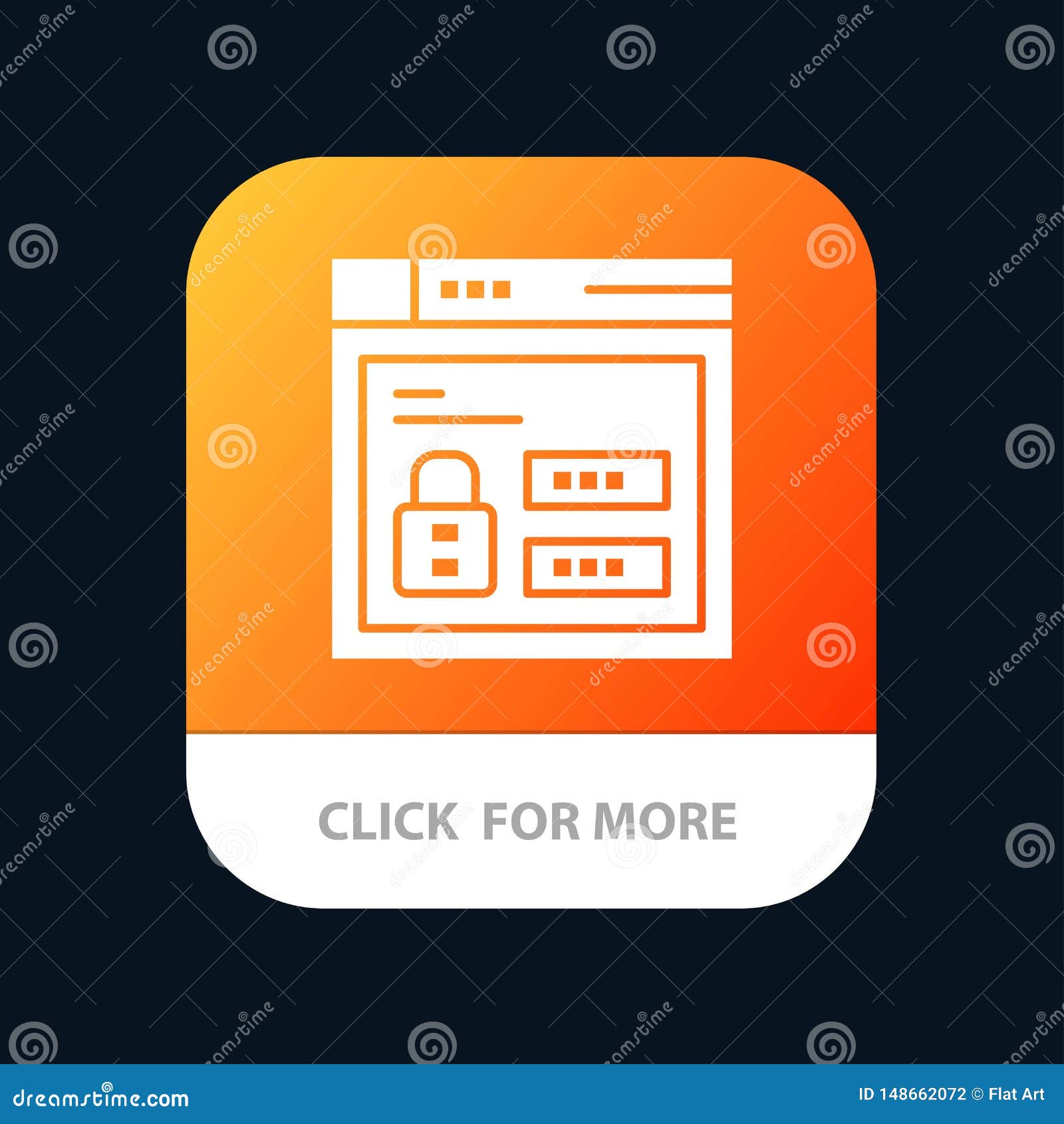 Browser, Web, Lock, Code Mobile App Icon Design Stock Vector ...