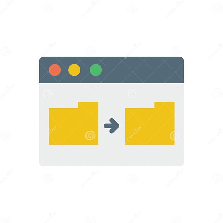 Browser, Web Site, Folder Icon. Simple Color Vector Elements of ...