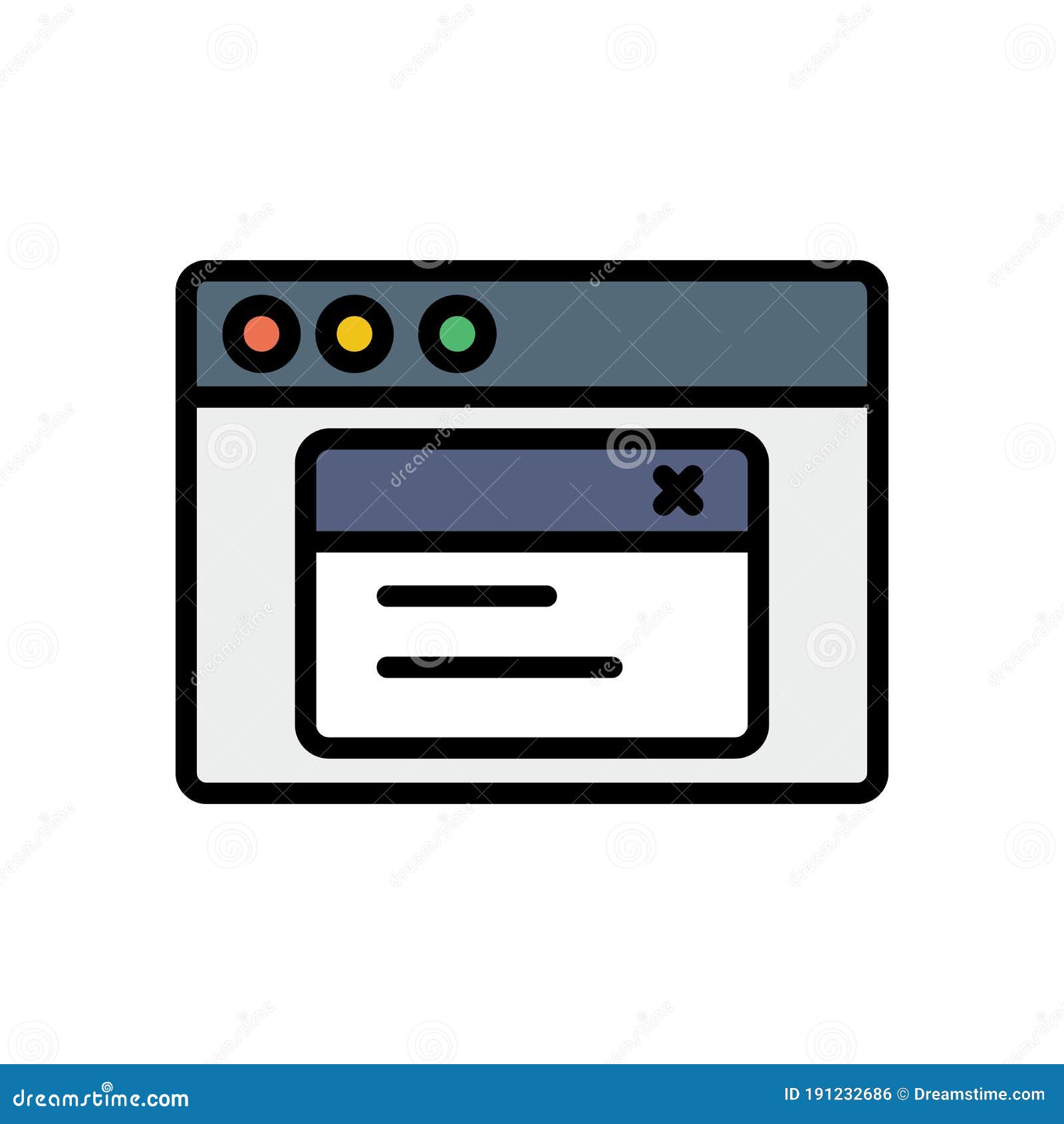 Browser, Web Site, Interface Icon. Simple Color with Outline Vector ...