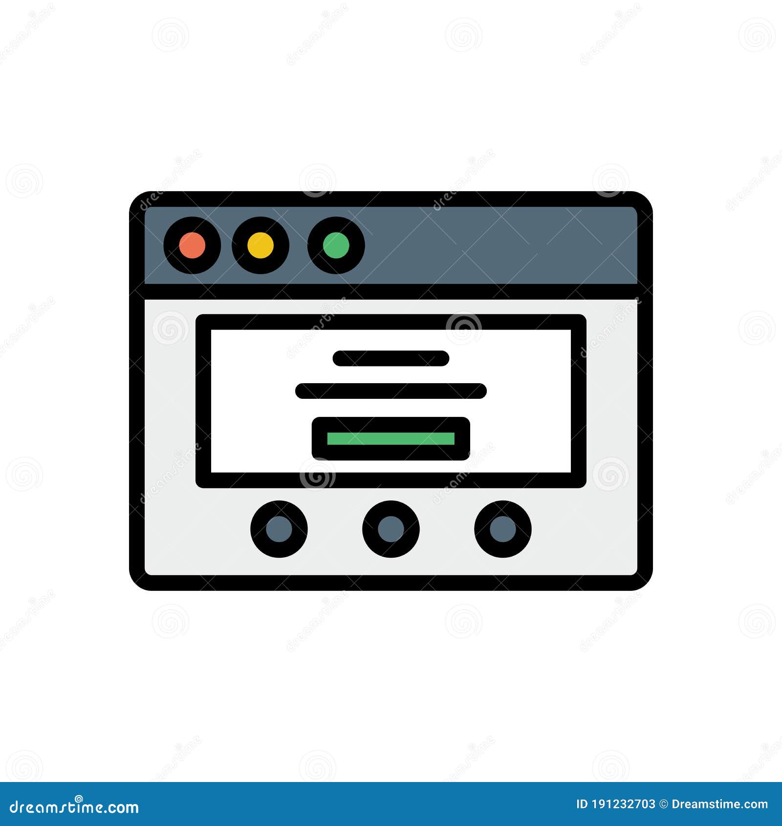 Browser, Web Site, Interface Icon. Simple Color with Outline Vector ...