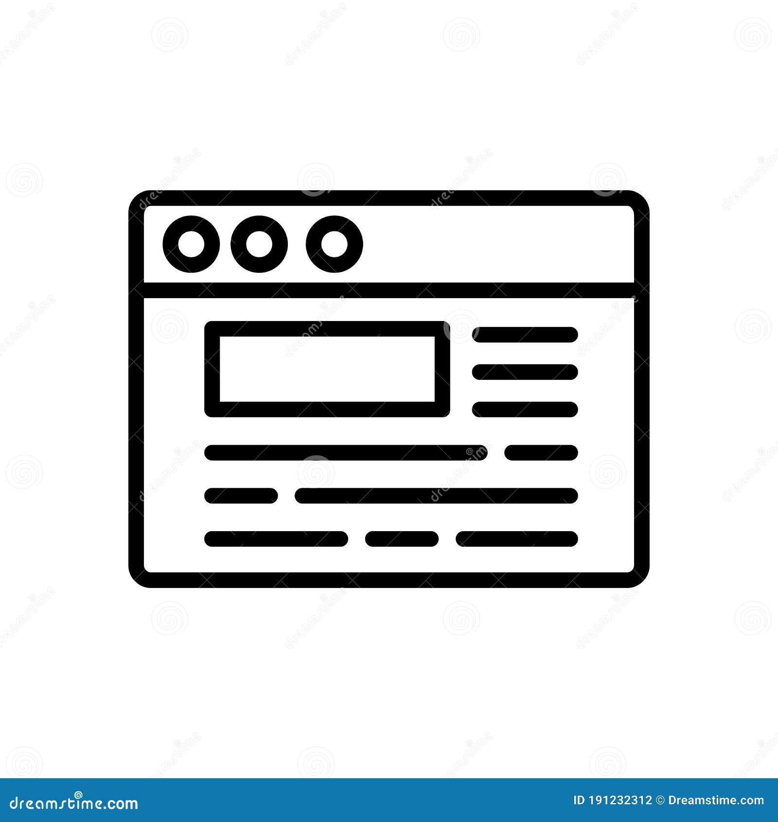 Browser, Web Site, News, Text Icon. Simple Line, Outline Vector ...