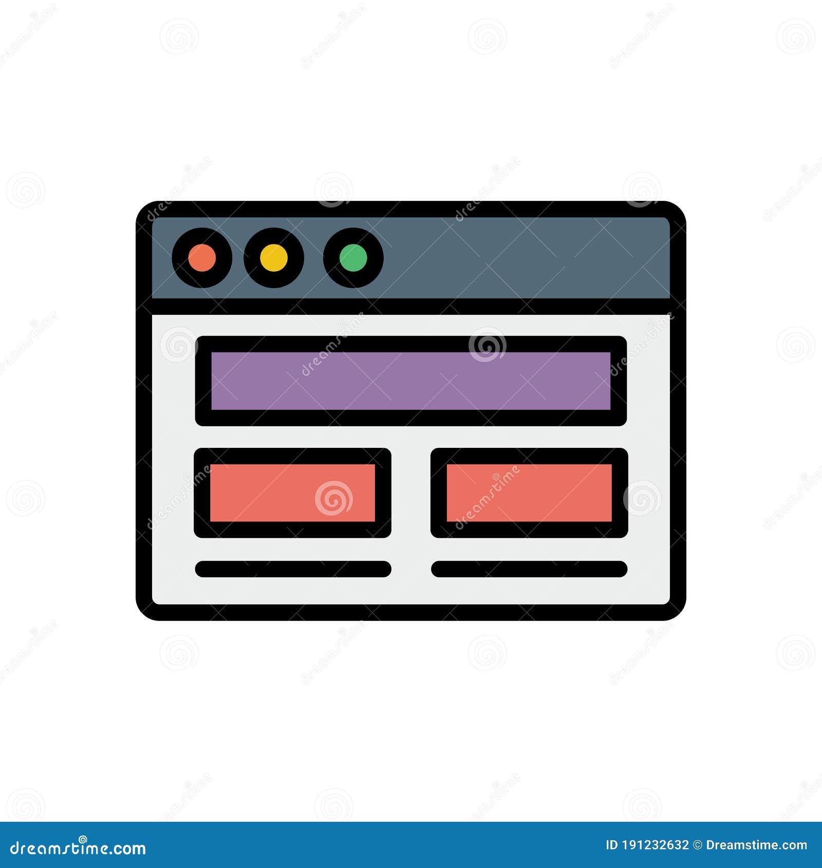 Browser, Web Site, Pictures Icon. Simple Color with Outline Vector ...