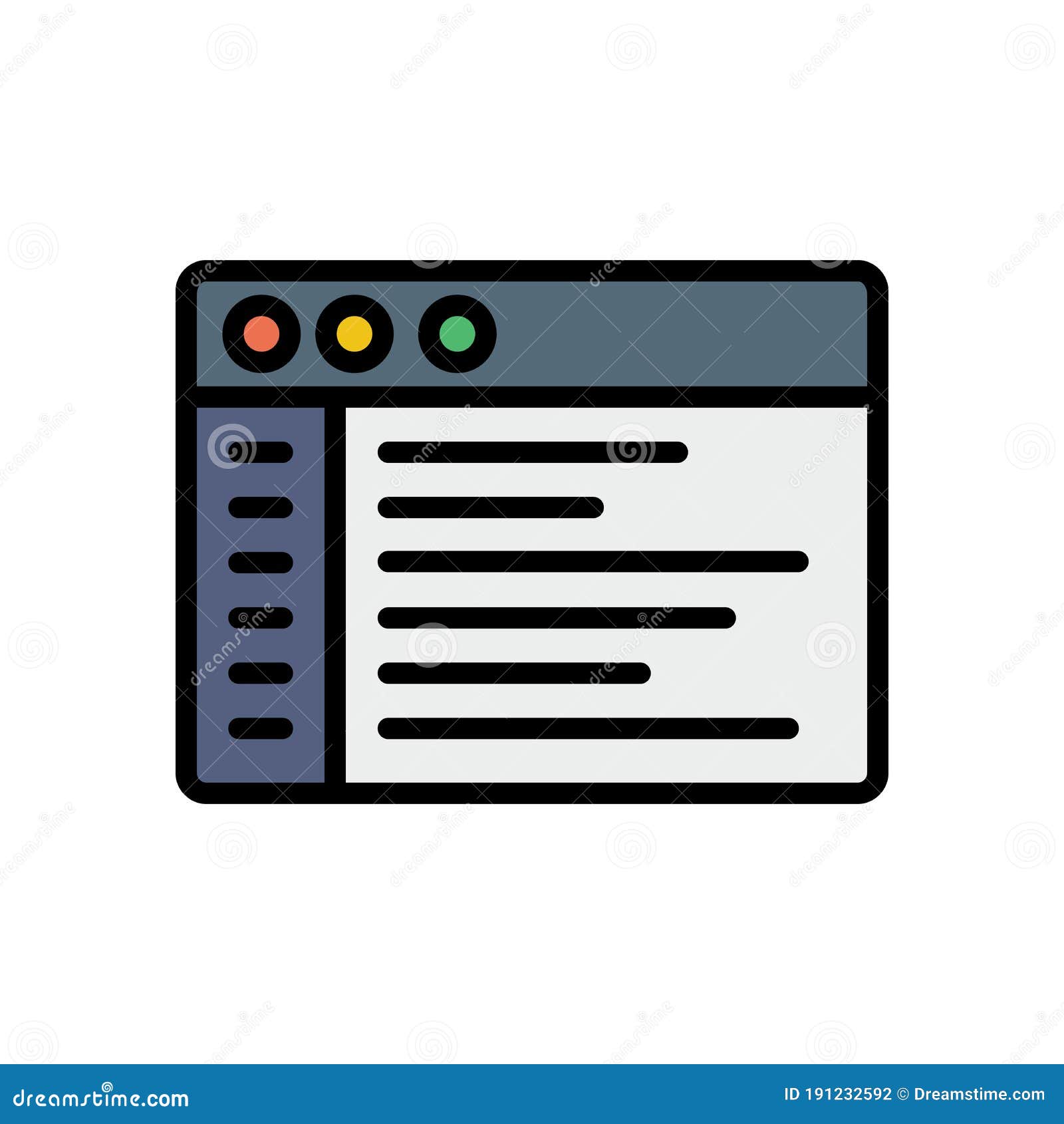 Browser, Web Site, Text Icon. Simple Color with Outline Vector Elements ...