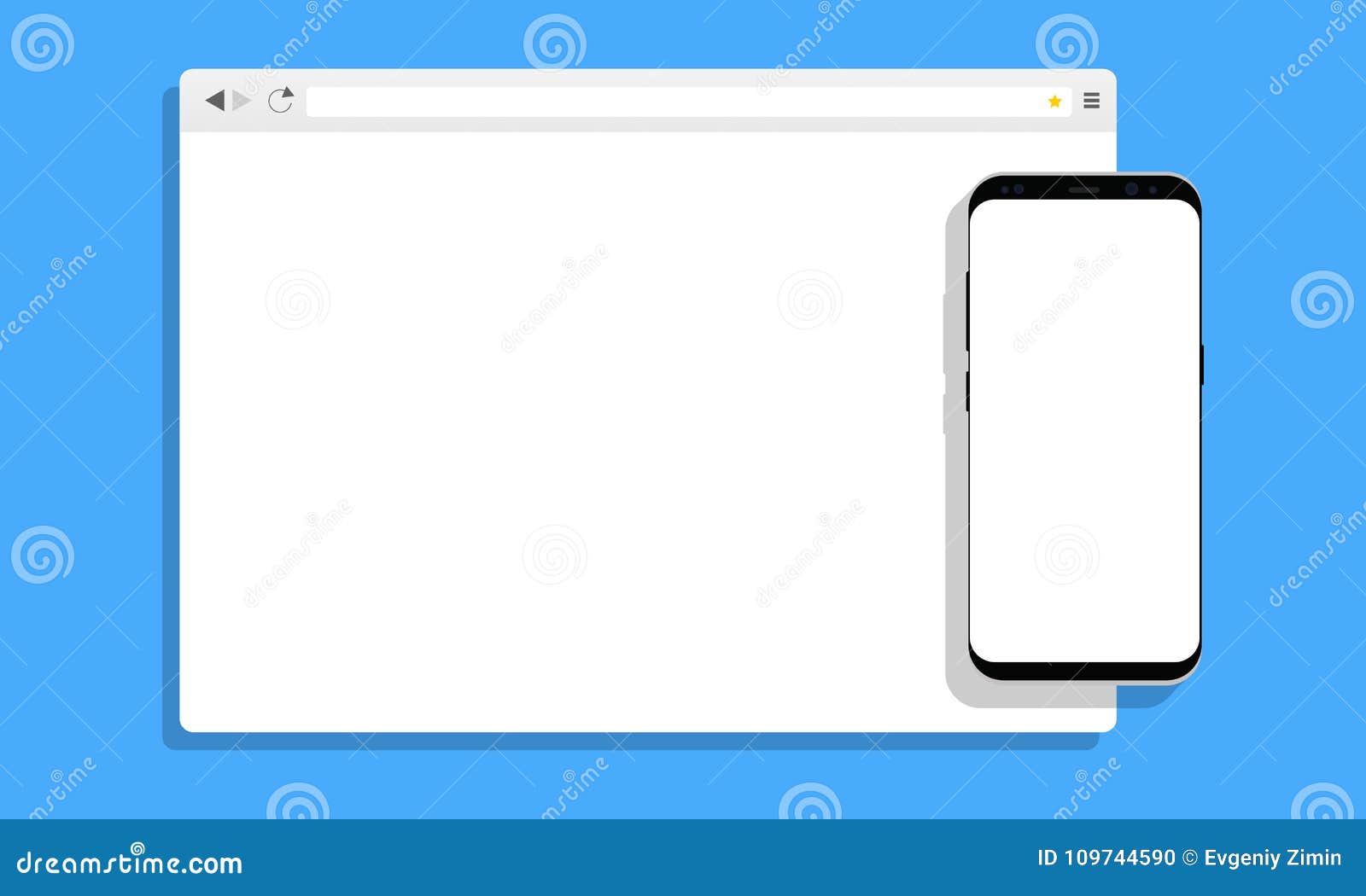 Browser Window with Cellphone Stock Vector - Illustration of ...
