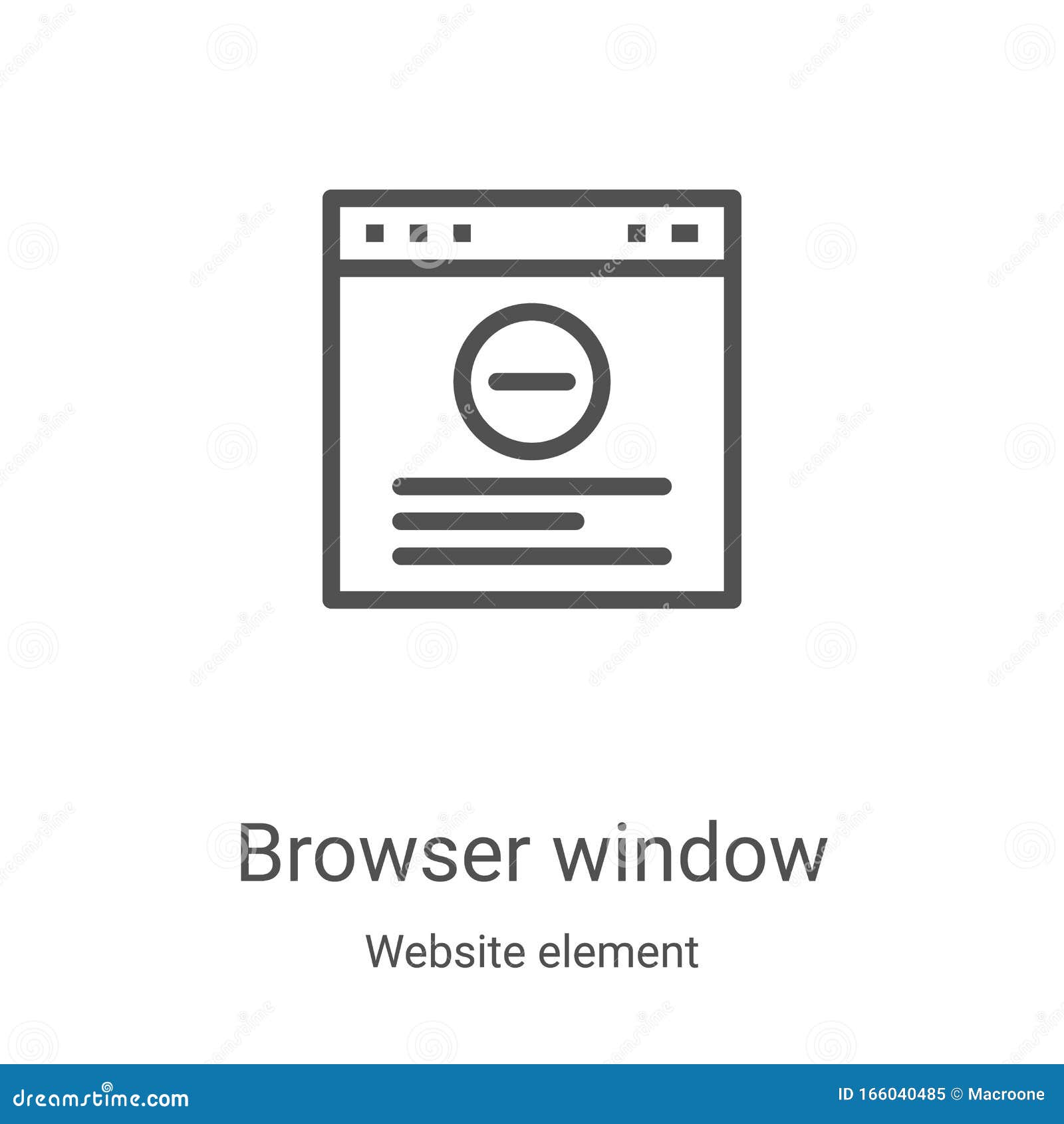 Browser Window Icon Vector from Website Element Collection. Thin Line ...