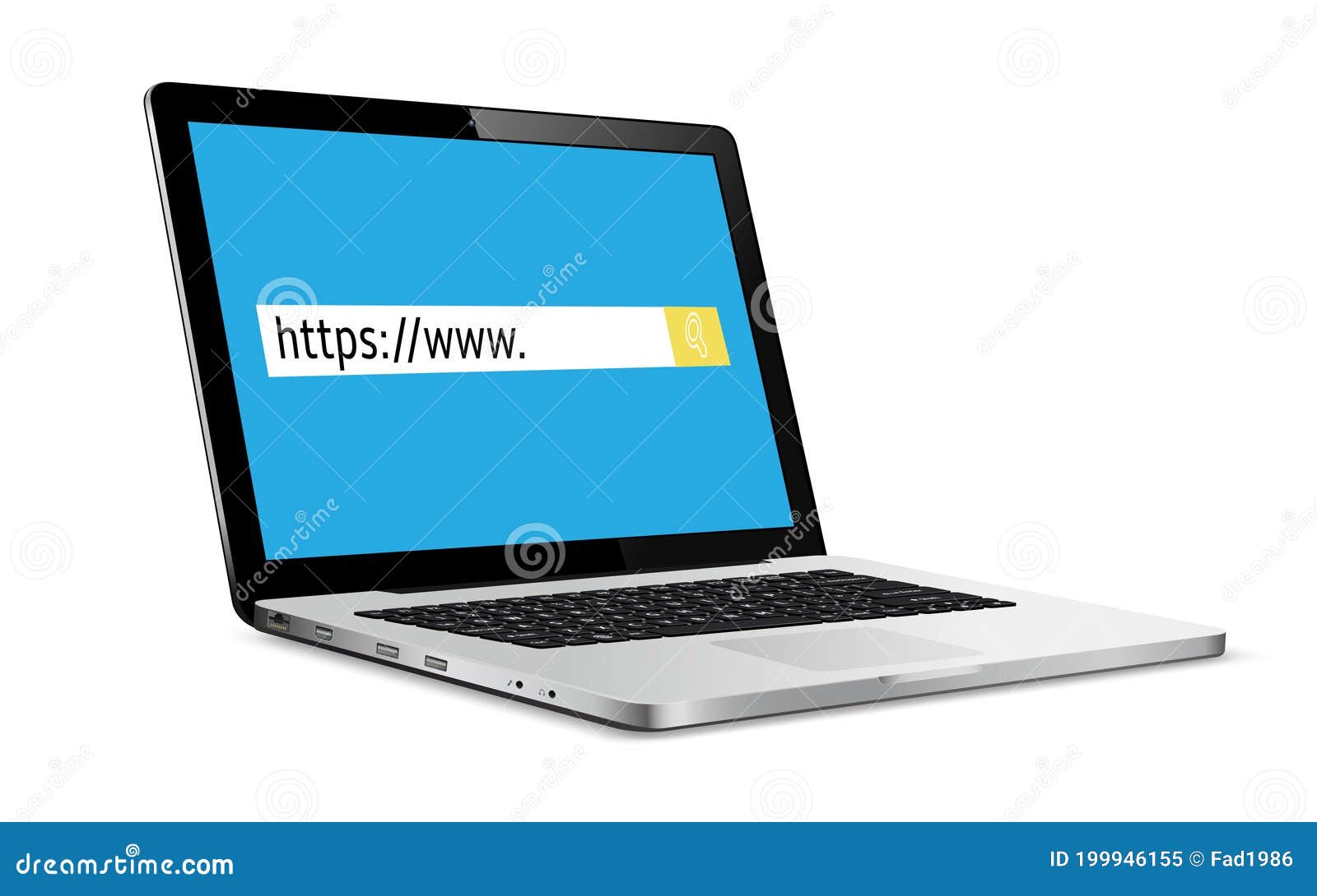 Browser Window on Laptop Screen. Search Concept Stock Vector ...
