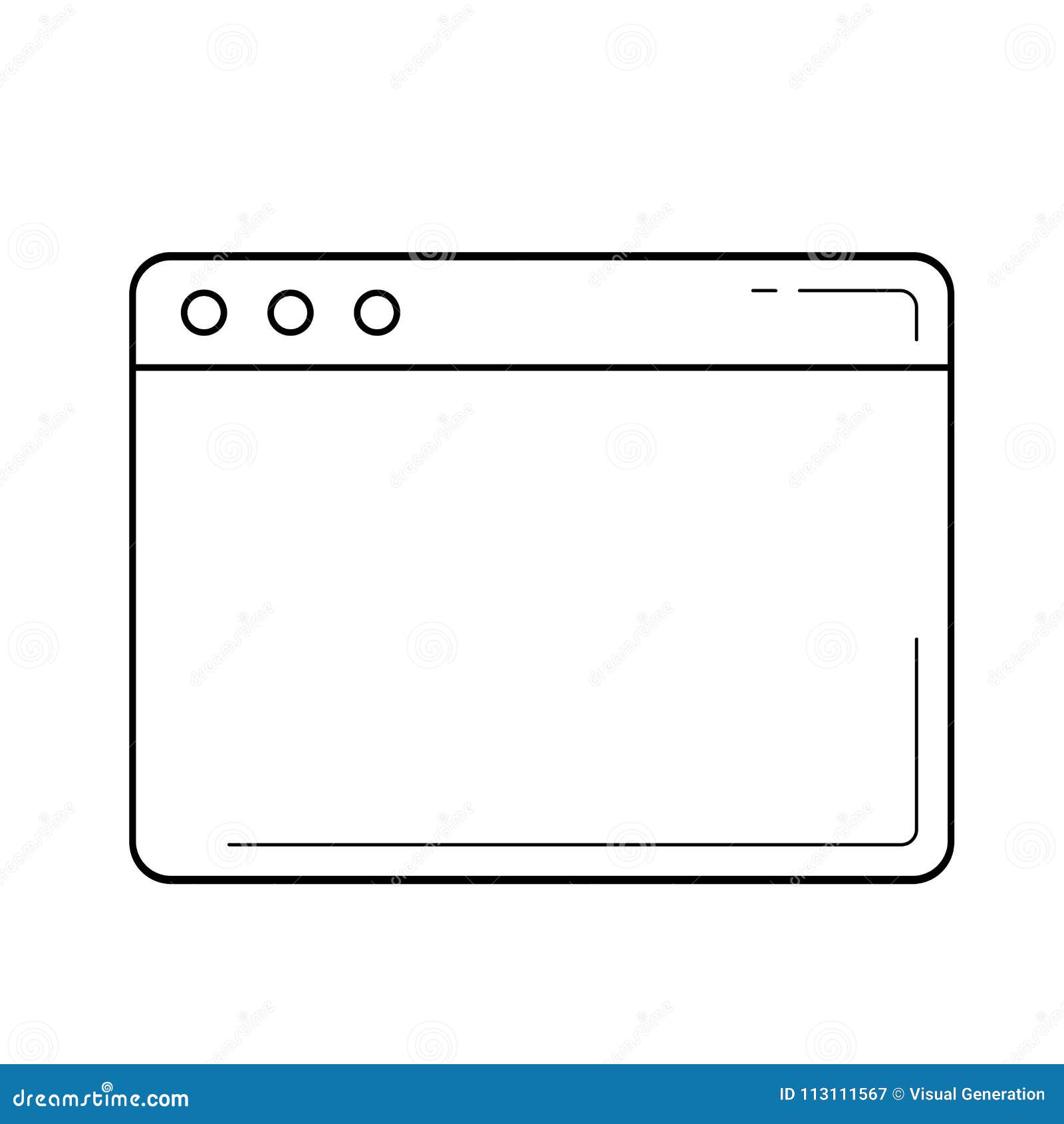Browser window line icon. stock vector. Illustration of minimal - 113111567