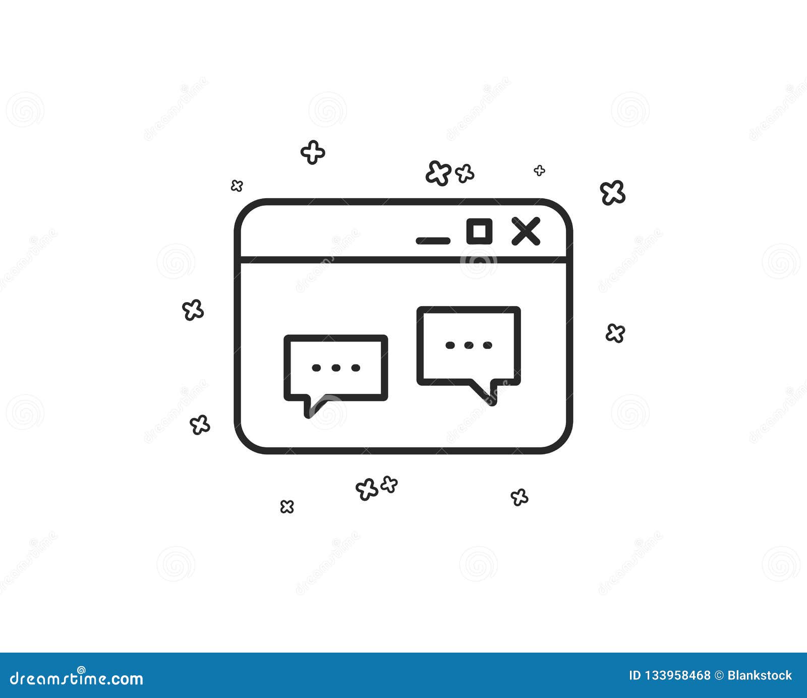 Browser Window Line Icon. Chat Speech Bubbles. Vector Stock Vector ...