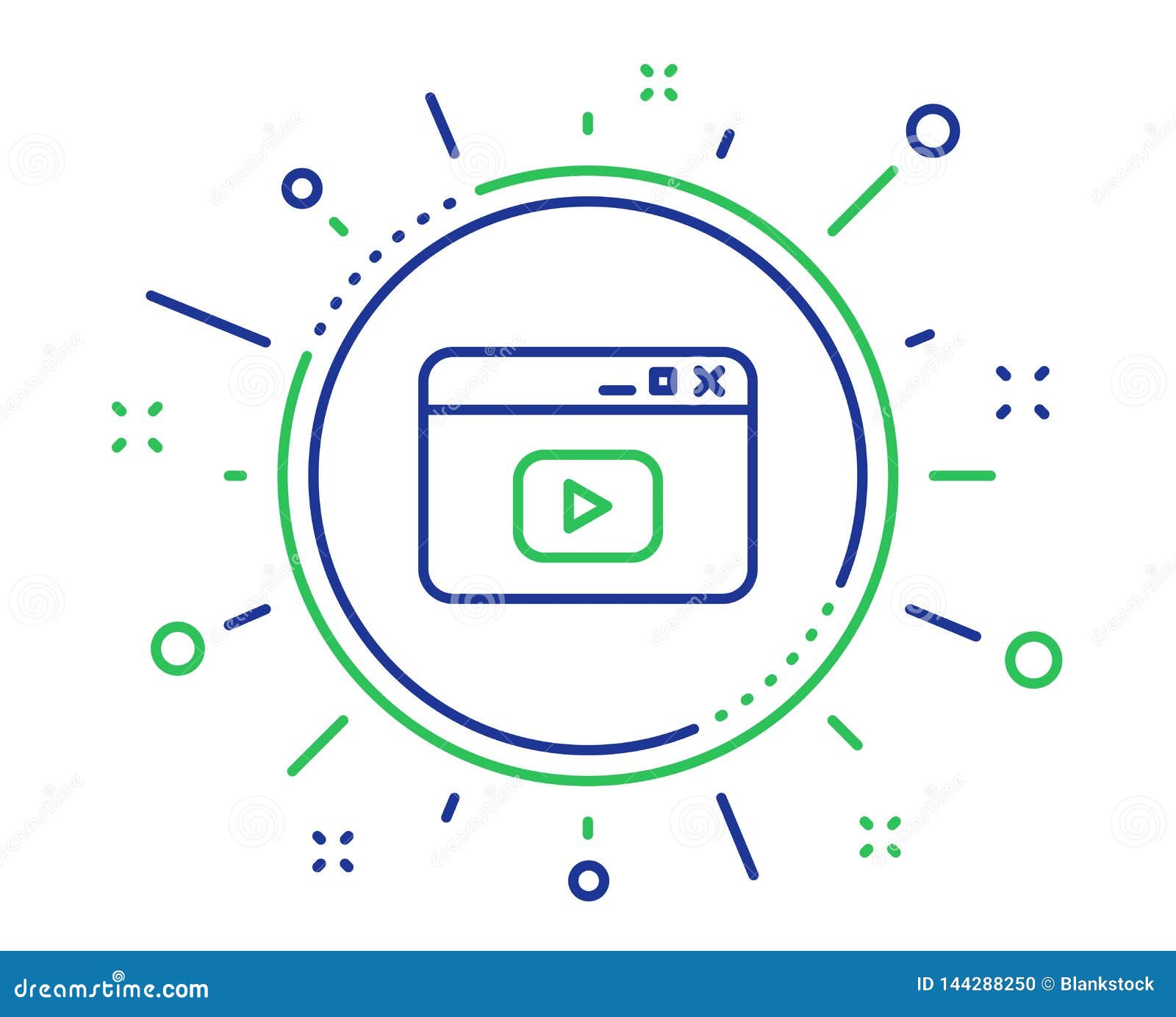 Browser Window Line Icon. Video Content Sign. Vector Stock Vector ...