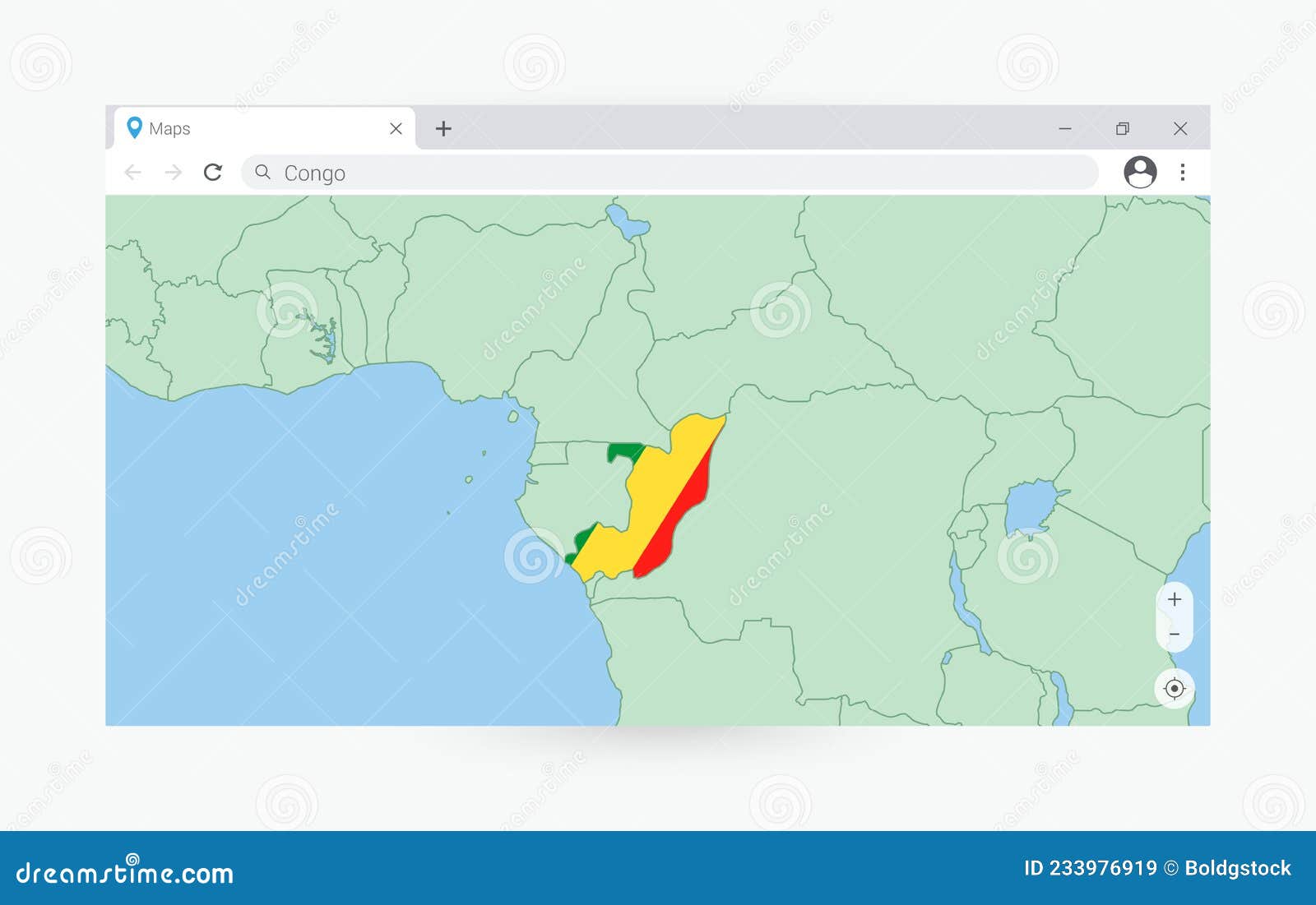 Searching Map Of Congo In Smartphone Map Application. Map Of Congo In ...