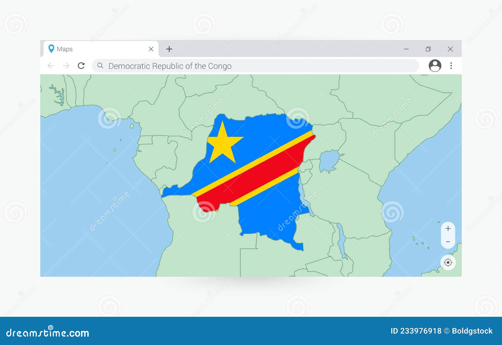 Searching Map Of Congo In Smartphone Map Application. Map Of Congo In ...