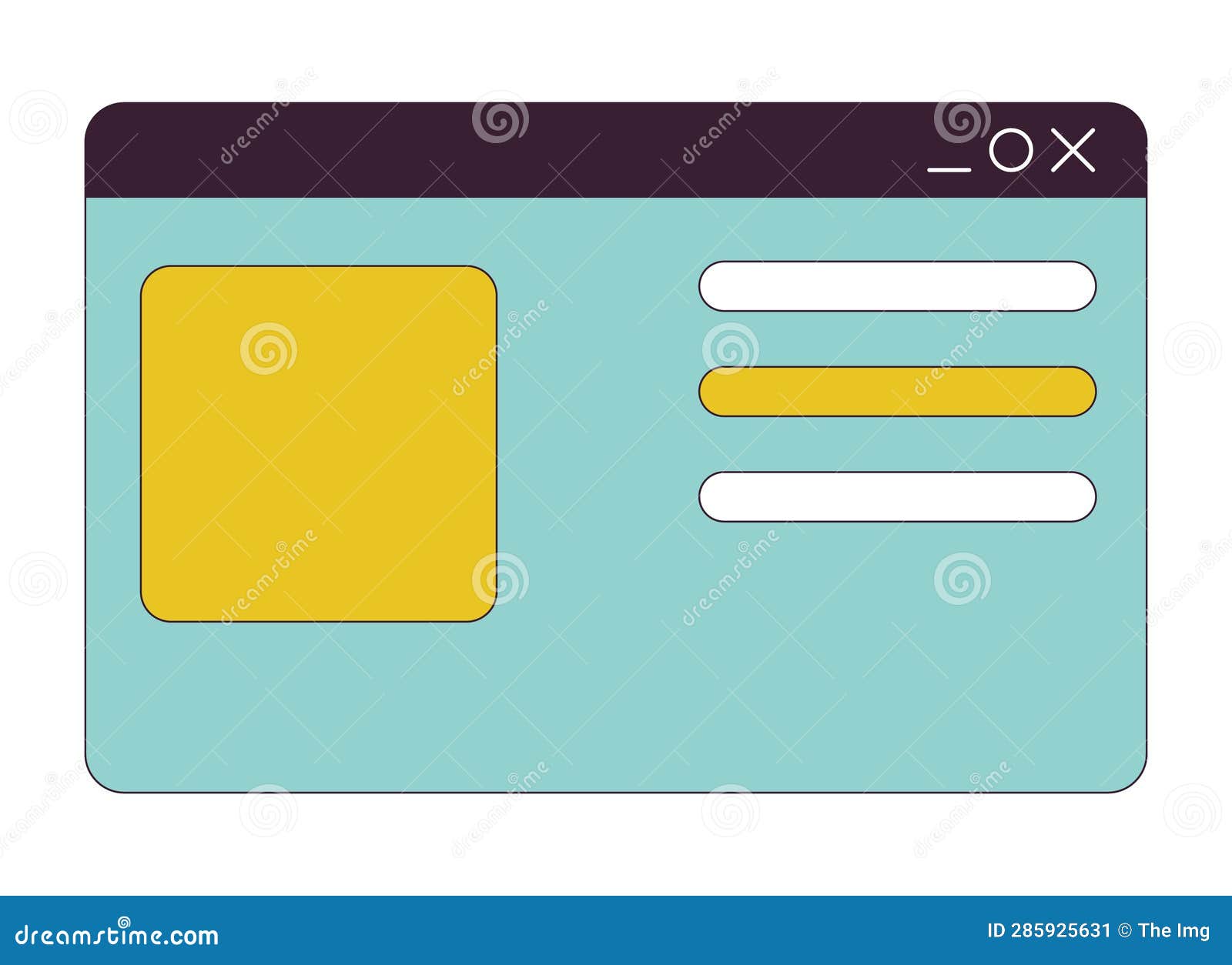 Browser Window Mockup Flat Line Color Isolated Vector Object Stock