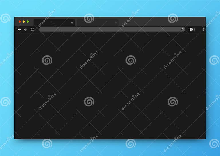 Browser Window. Realistic Black Empty Browser Window with Toolbar ...
