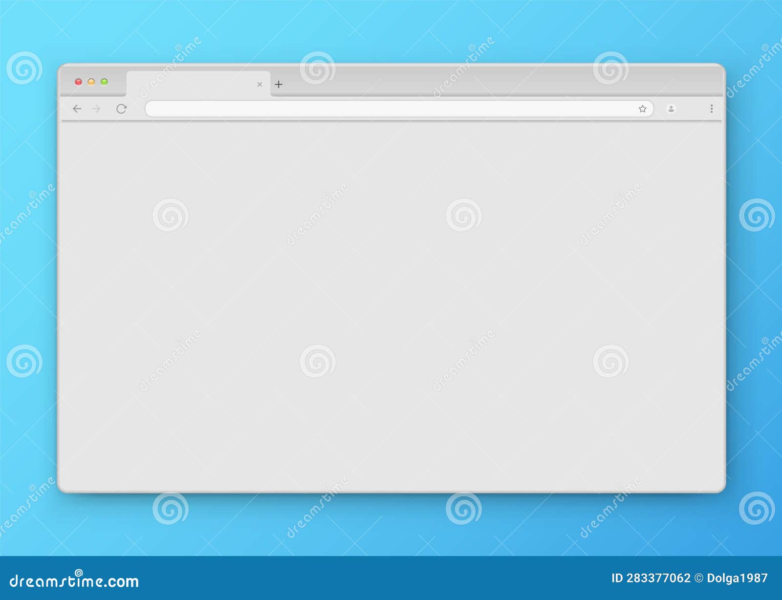Browser Window. Realistic Gray Empty Browser Window with Toolbar ...