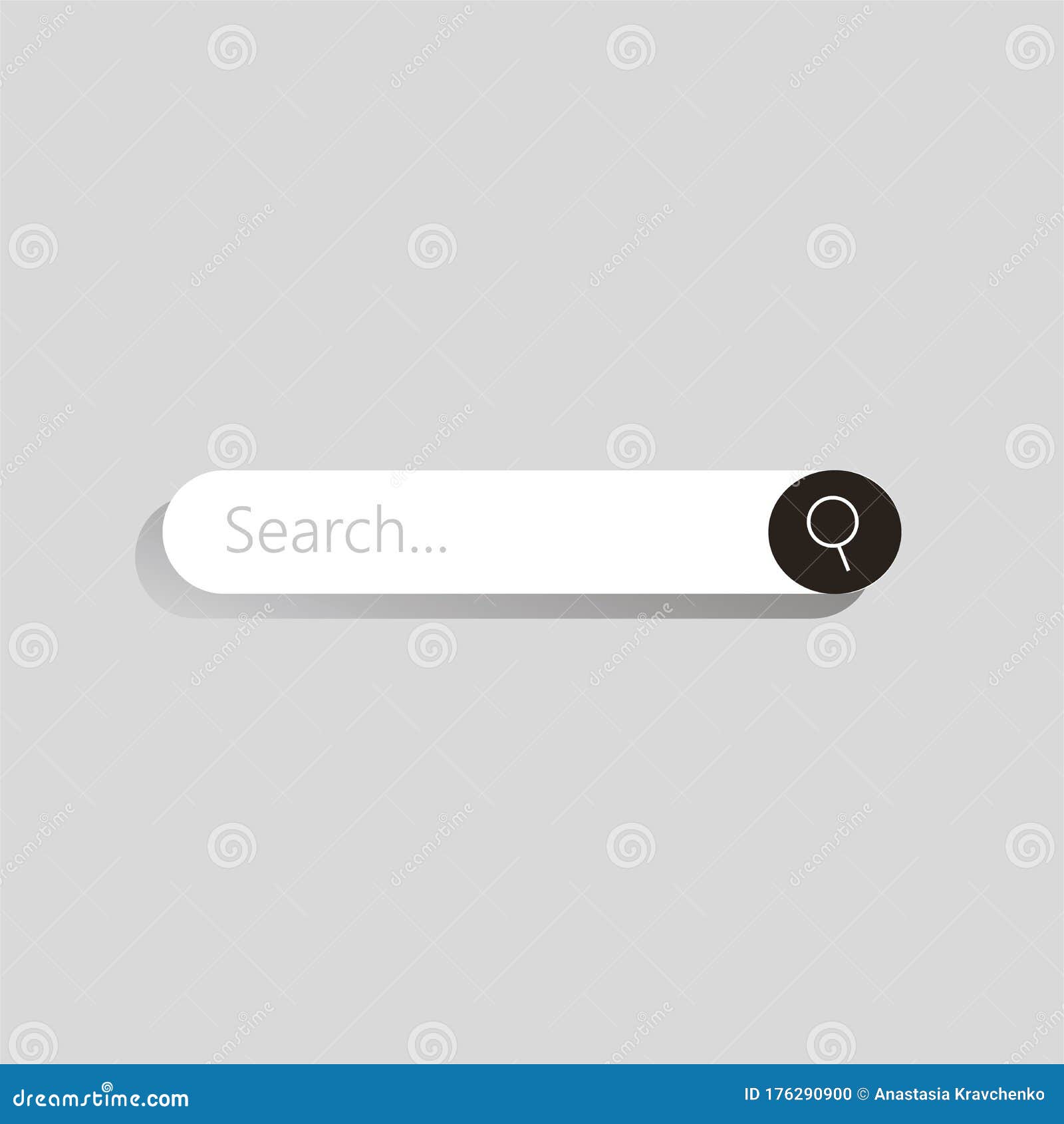 Browser Window with Search Input Filed Illustration on Grey Background ...