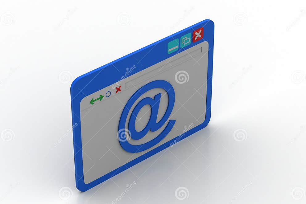 Browser Window Showing E Mail Sign Stock Illustration - Illustration of ...