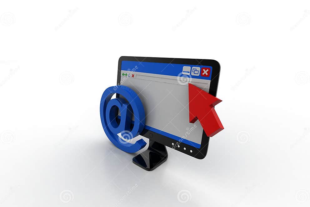 Browser Window Showing E Mail Sign Stock Illustration - Illustration of ...