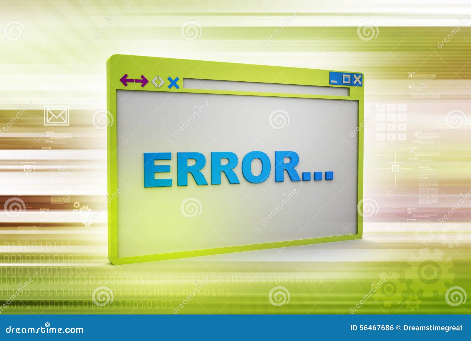 Browser Window Showing Error Stock Illustration - Illustration of ...