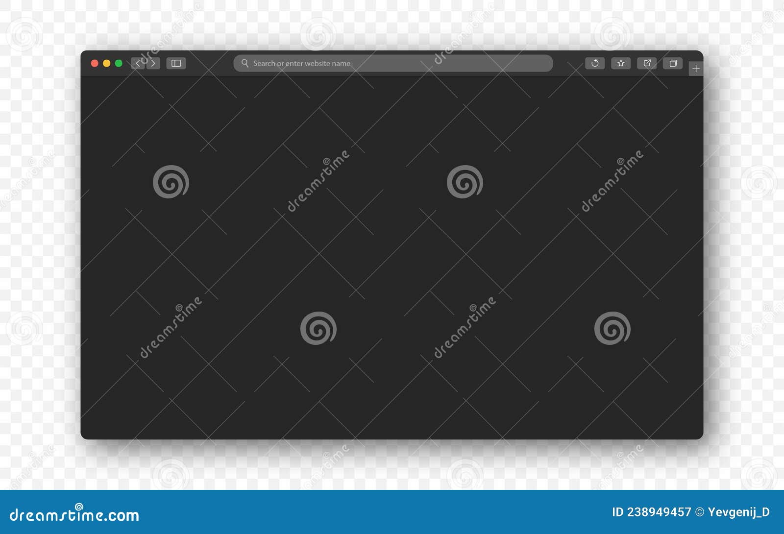 Browser Window on Transparent Background. Empty Web Page, Browser ...