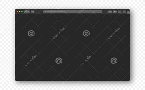 Browser Window on Transparent Background. Empty Web Page, Browser ...