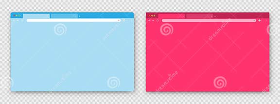 Browser Windows. a Set of Realistic Empty Blue and Pink Browser Windows ...