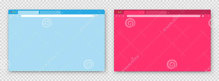 Browser Windows. a Set of Realistic Empty Blue and Pink Browser Windows ...