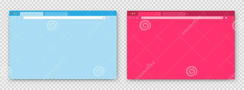 Browser Windows. a Set of Realistic Empty Blue and Pink Browser Windows ...