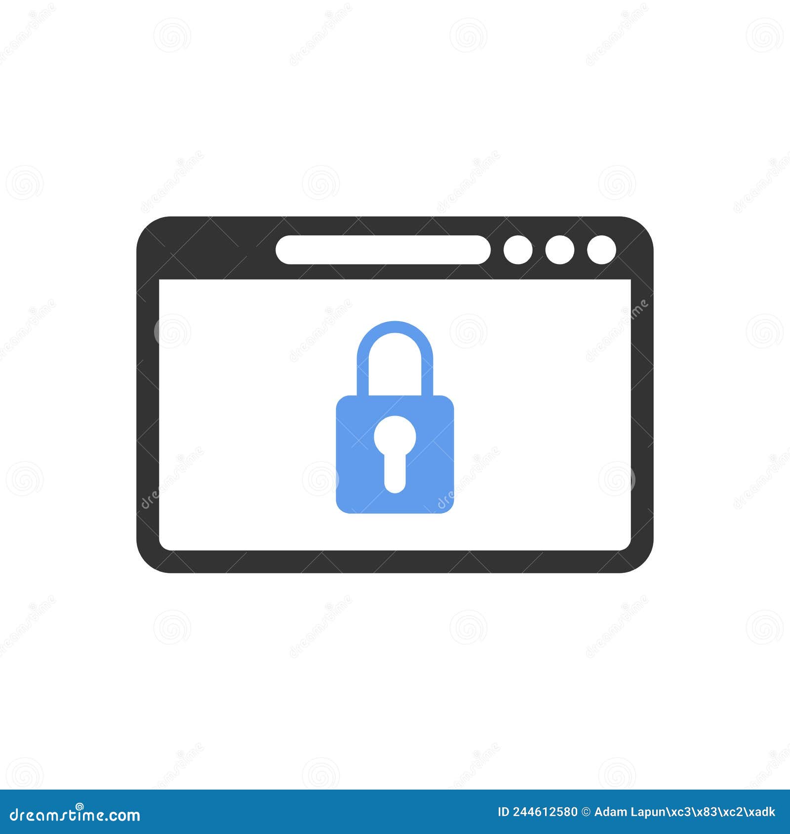 Browserfenster Und Padlock-Vektor-Symbol Gesperrt Vektor Abbildung ...