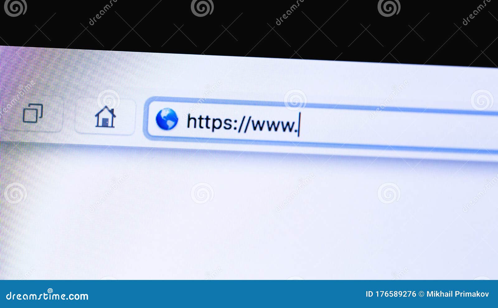 Browsing Bar with Text Http on the Screen Stock Photo - Image of ...