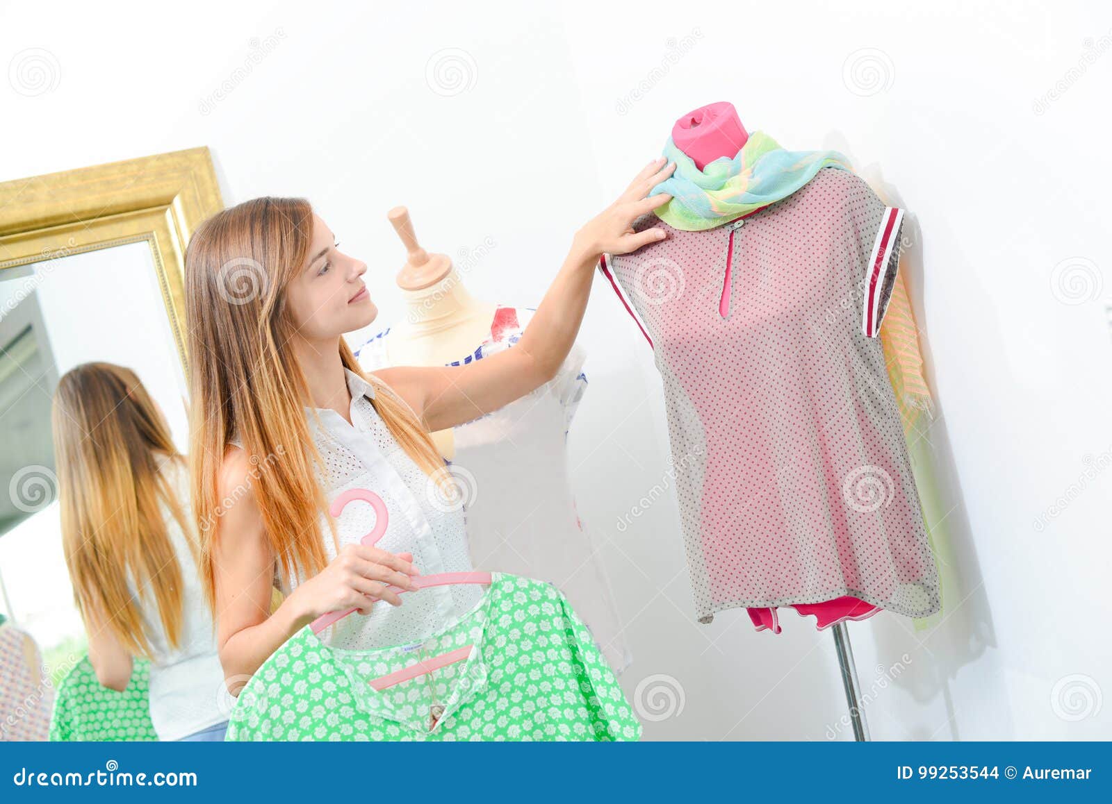 Browsing in clothes shop stock photo. Image of browsing - 99253544