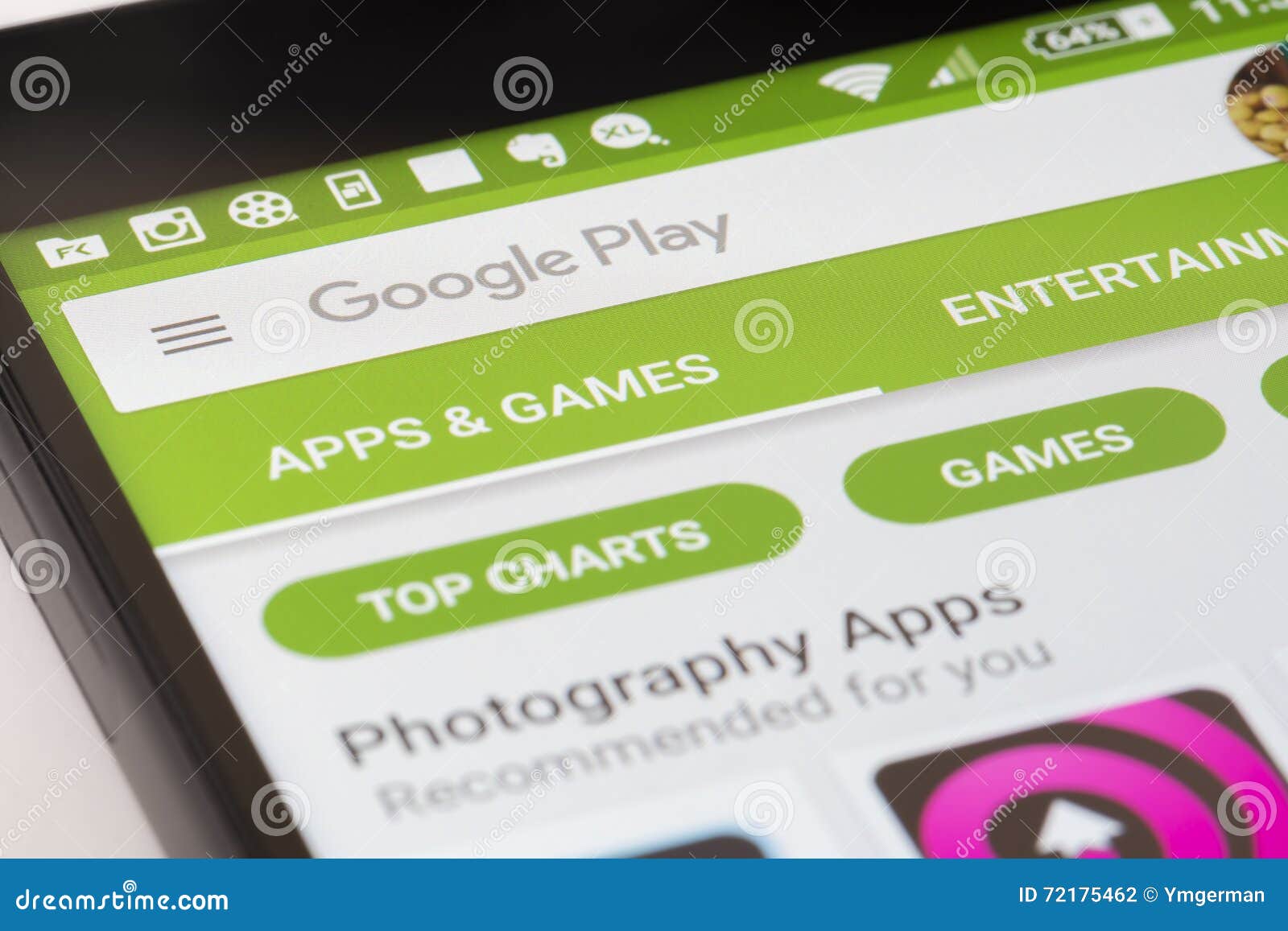Browsing the Google Play Store on Android Smartphone Editorial ...