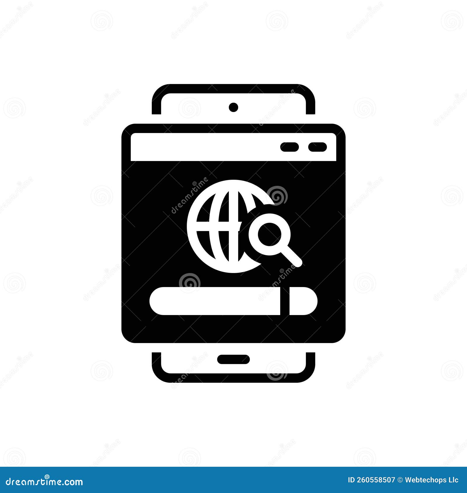 Black Solid Icon for Browsing, Search and Site Stock Vector ...