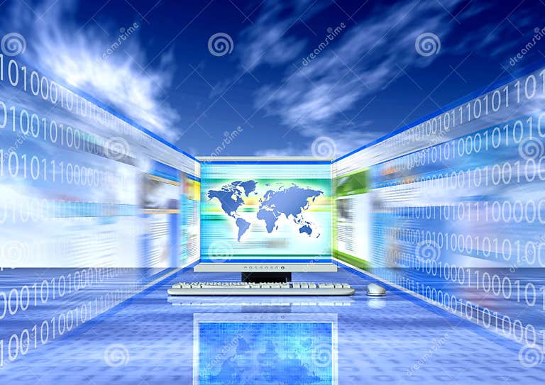 Browsing the Internet stock illustration. Illustration of connection ...