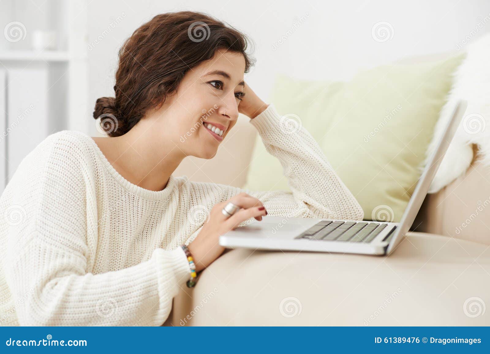 Browsing internet stock photo. Image of pretty, leisure - 61389476