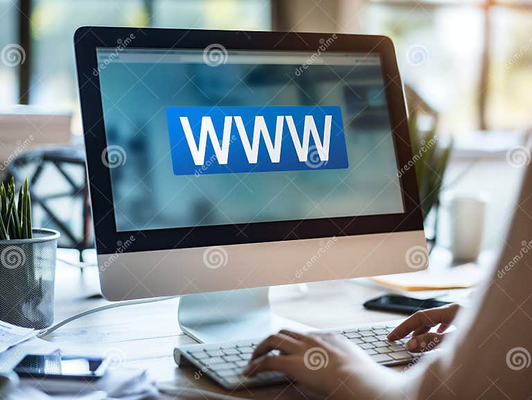 Browsing the Internet at Work Stock Photo - Image of work, display ...