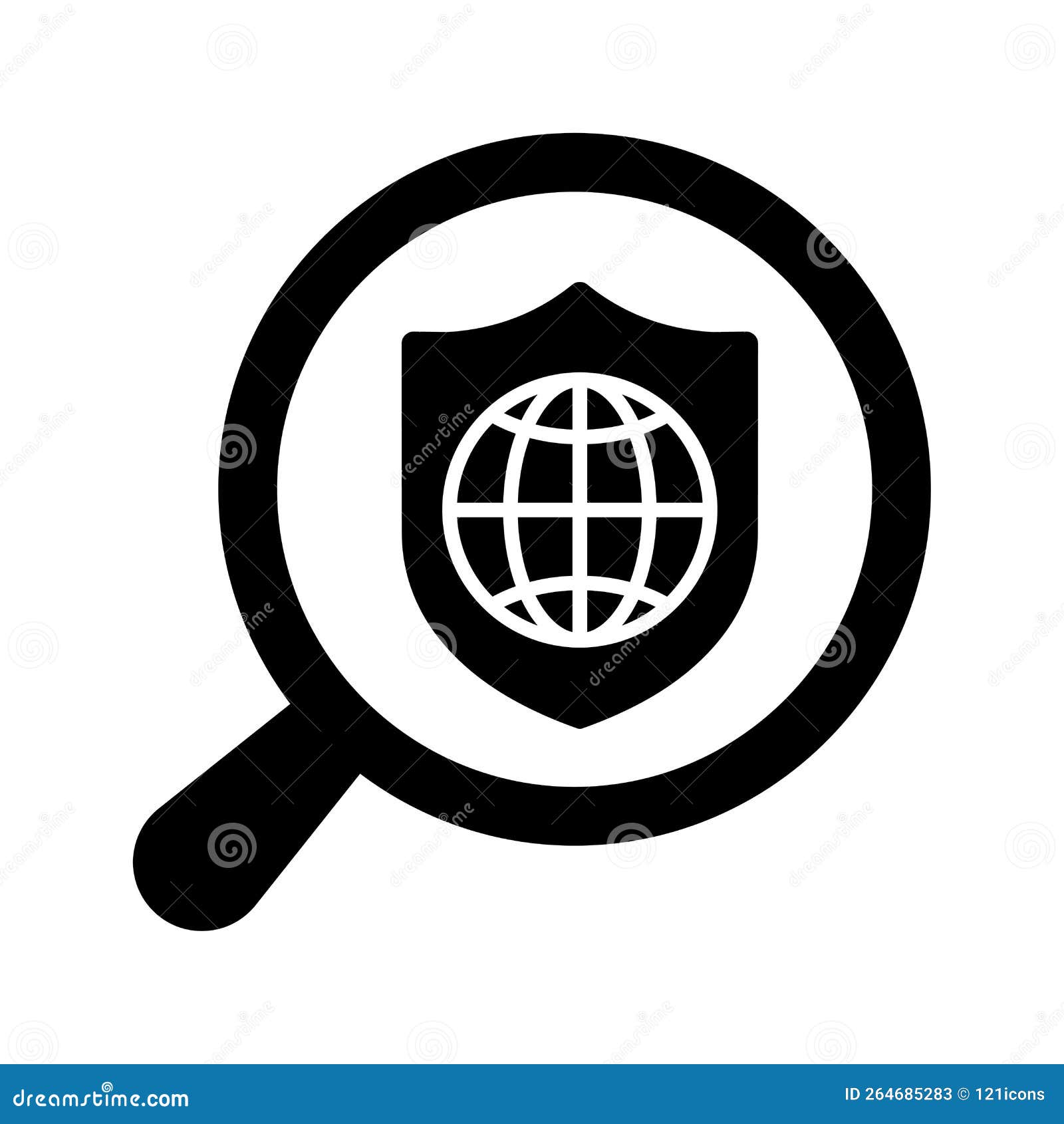 Browsing, Safe, Search Icon. Black Vector Graphics Stock Illustration ...