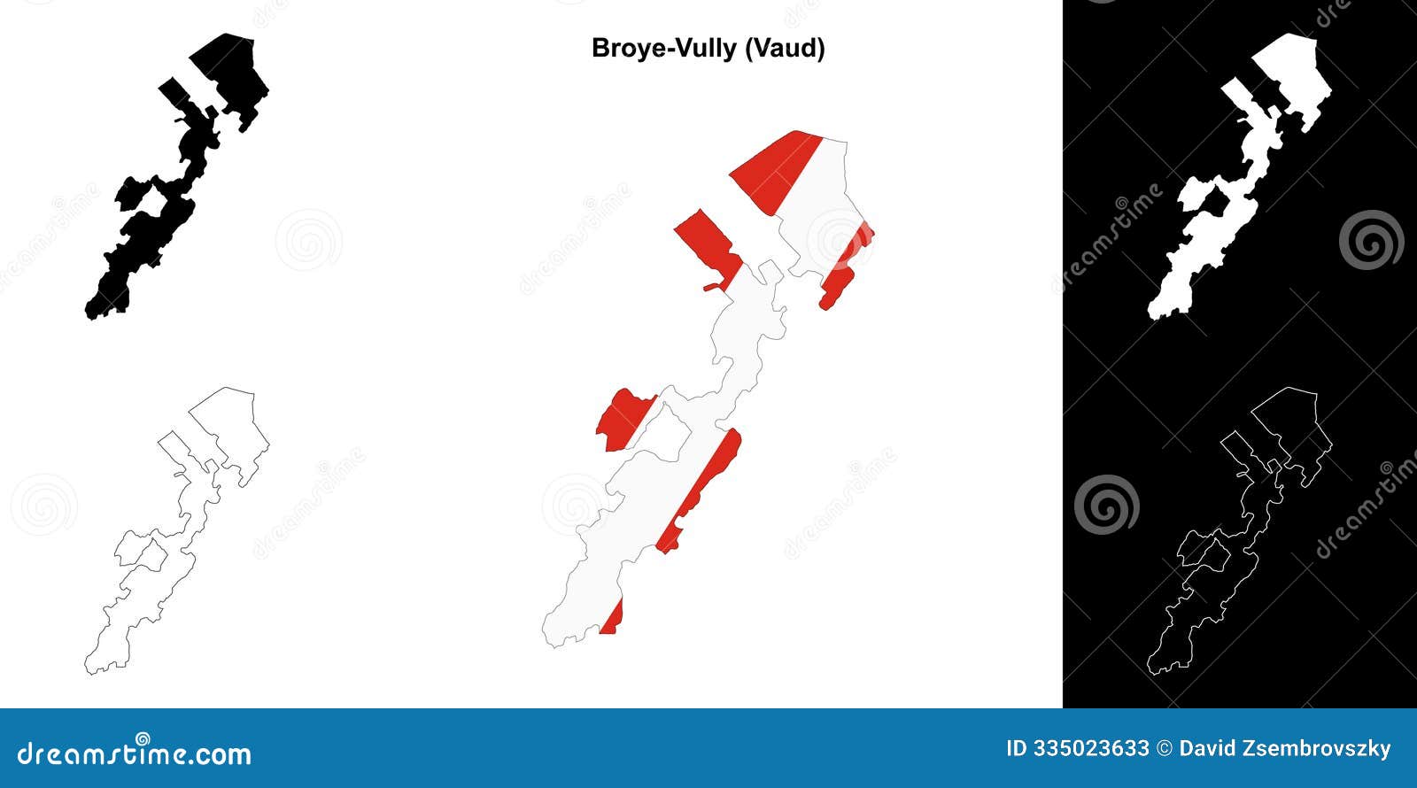 Broye-Vully outline map stock illustration. Illustration of outline ...