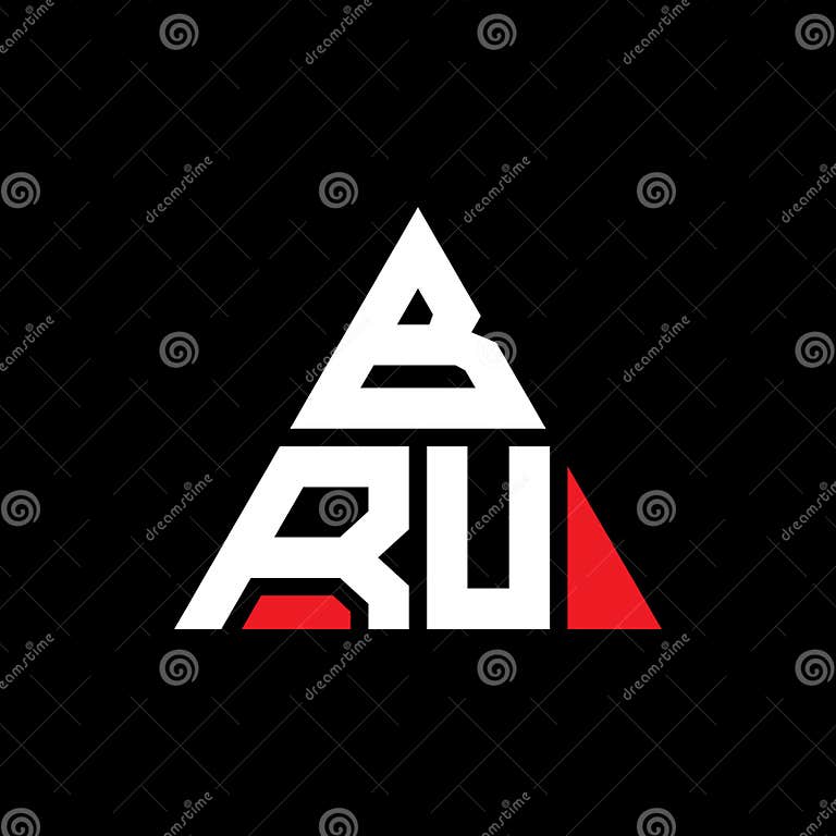 BRU Triangle Letter Logo Design with Triangle Shape. BRU Triangle Logo ...