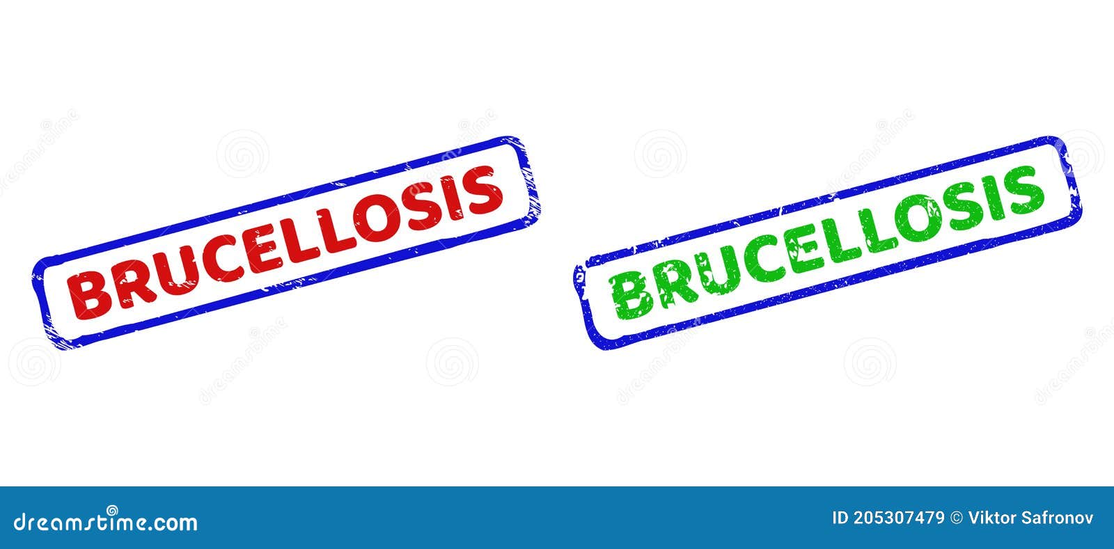 Brucellosis Bicolor Rough Rectangular Stamp Seals With Corroded Styles