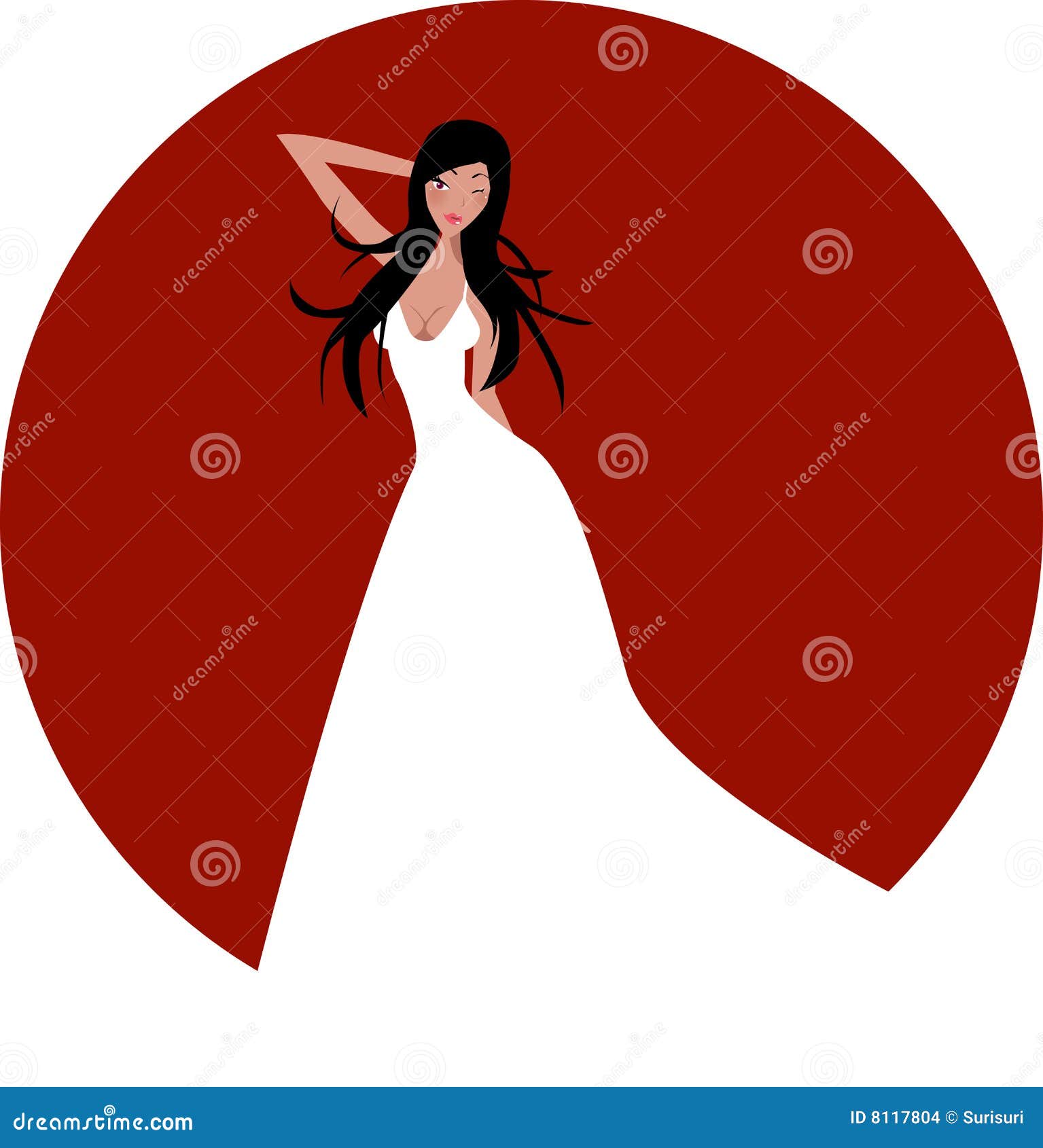 Brud vektor illustrationer. Illustration av leende, bukett - 8117804