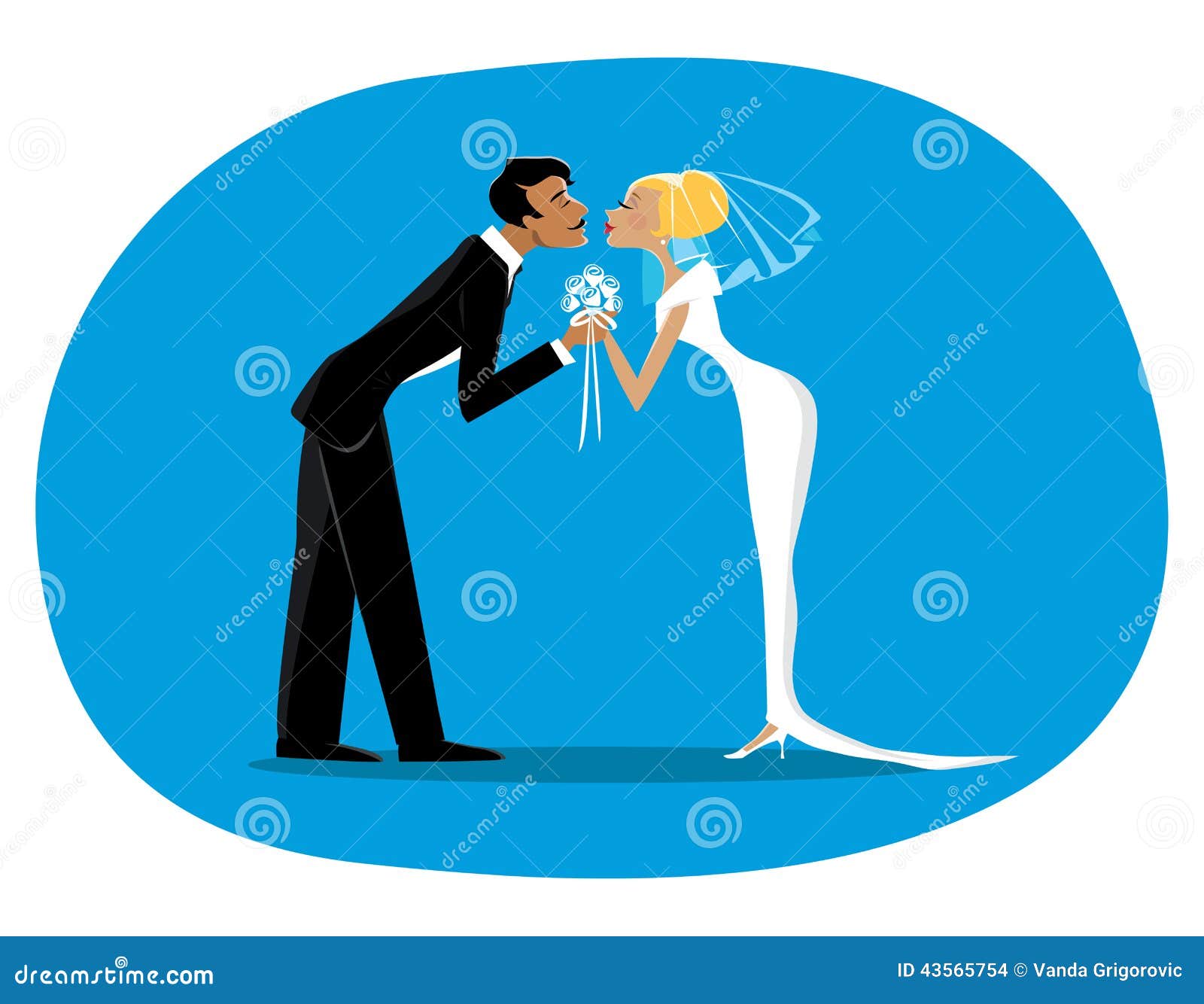 Brud och brudgum vektor illustrationer. Illustration av härlig - 43565754